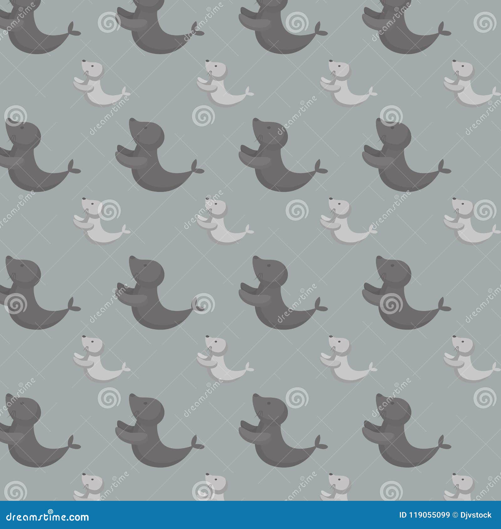 Cute seal pattern stock vector. Illustration of funny - 119055099