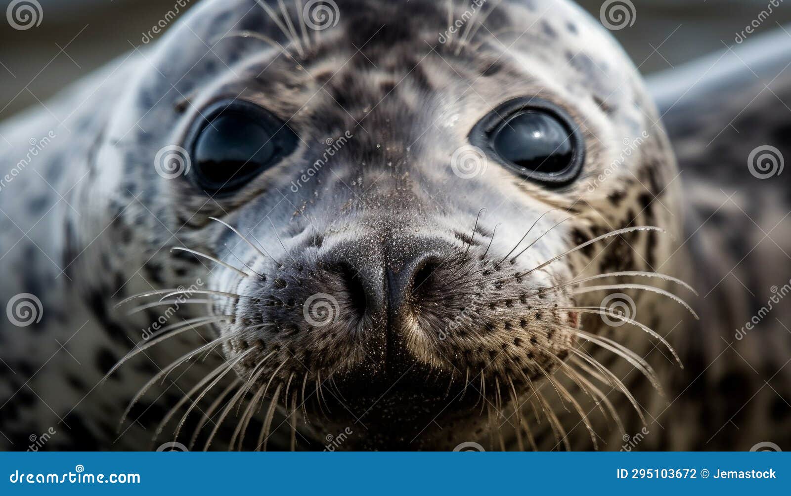 Cute Seal Pup Looking at Camera, Wet and Adorable Generated by AI Stock ...