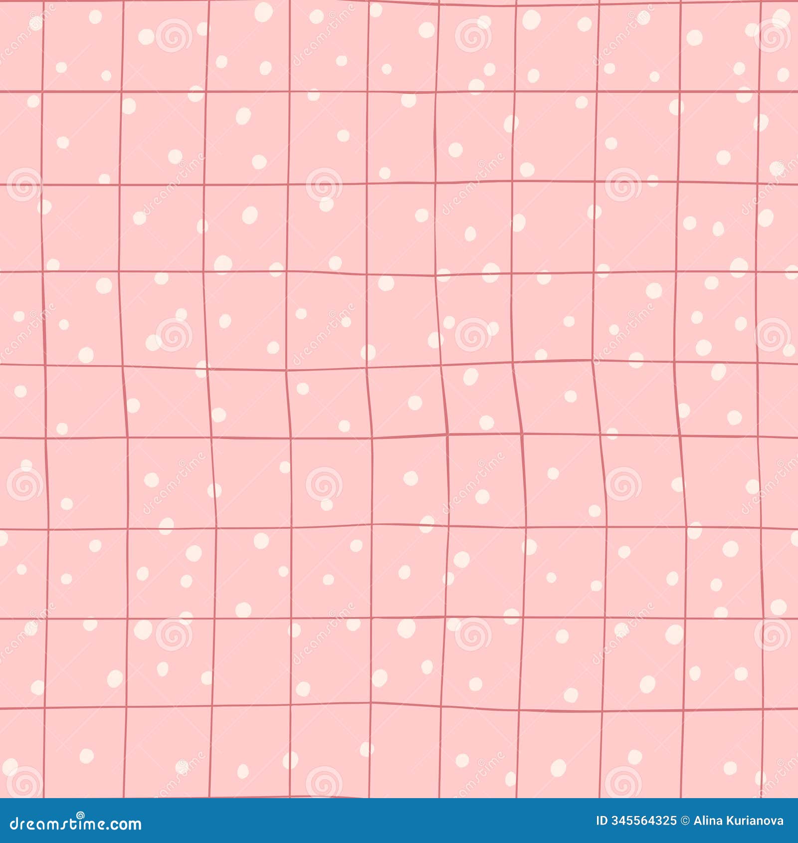 Cute Seamless Abstract Checkered Pattern with Dots. Vector Pastel ...