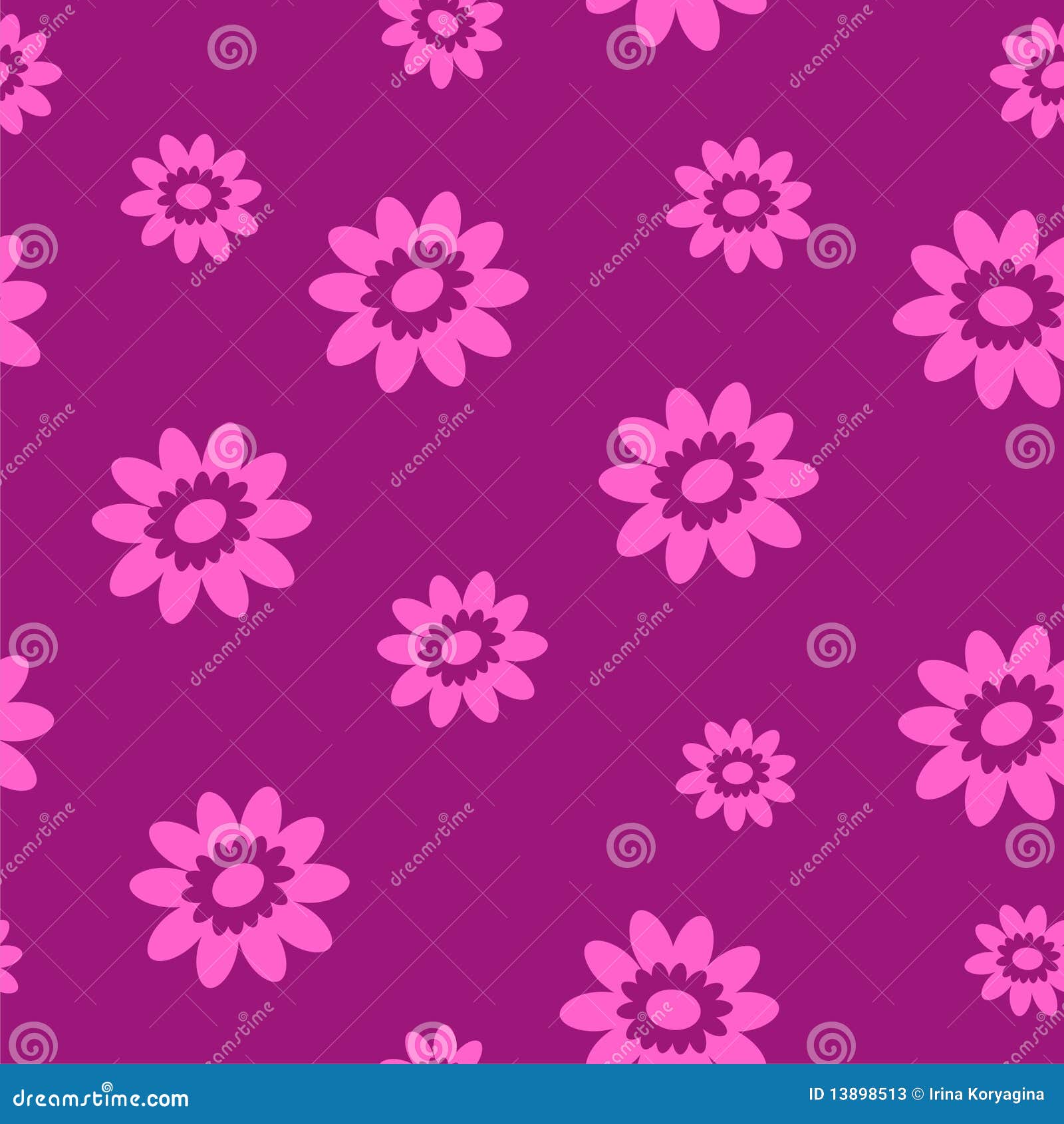Cute Seamless Background with Flowers Stock Vector - Illustration of ...