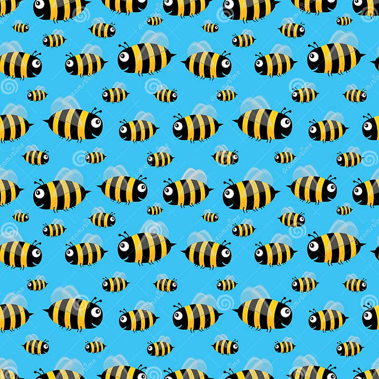 Cute Seamless Bee Pattern Vector Stock Vector - Illustration of ...
