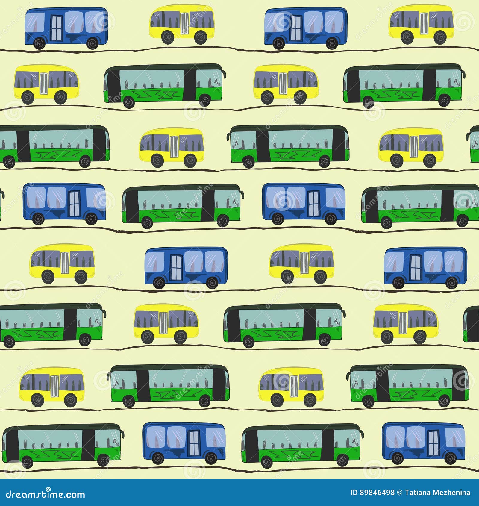 Cute seamless bus pattern stock illustration. Illustration of nice ...