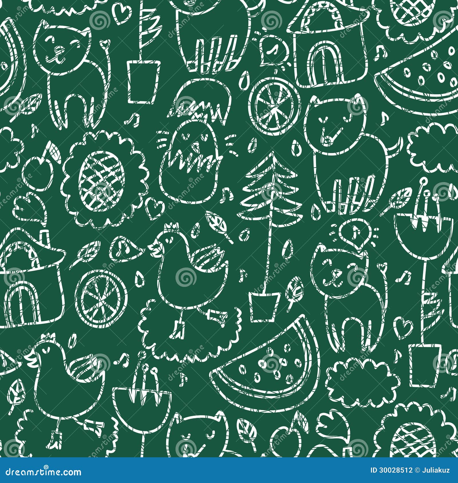 Cute Seamless Chalkboard Pattern Stock Vector - Illustration of nature ...