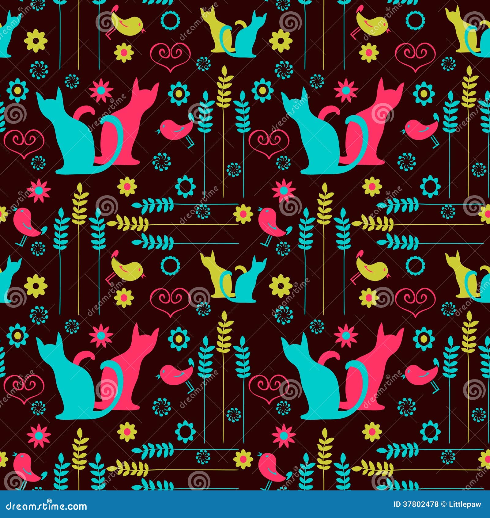 Cute Seamless Colorful Pattern Stock Vector - Illustration of childlike ...