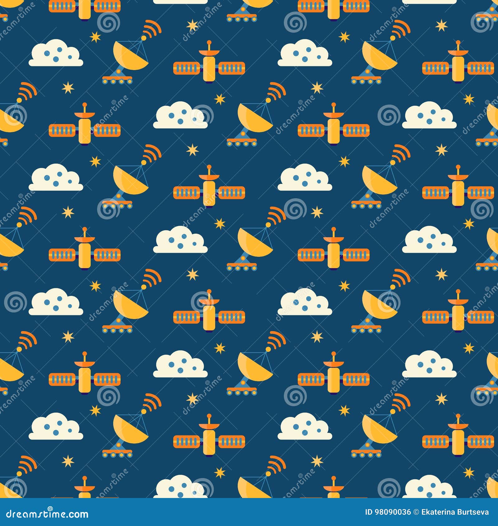 Cute Seamless Cosmic Pattern for Kids Stock Vector - Illustration of ...