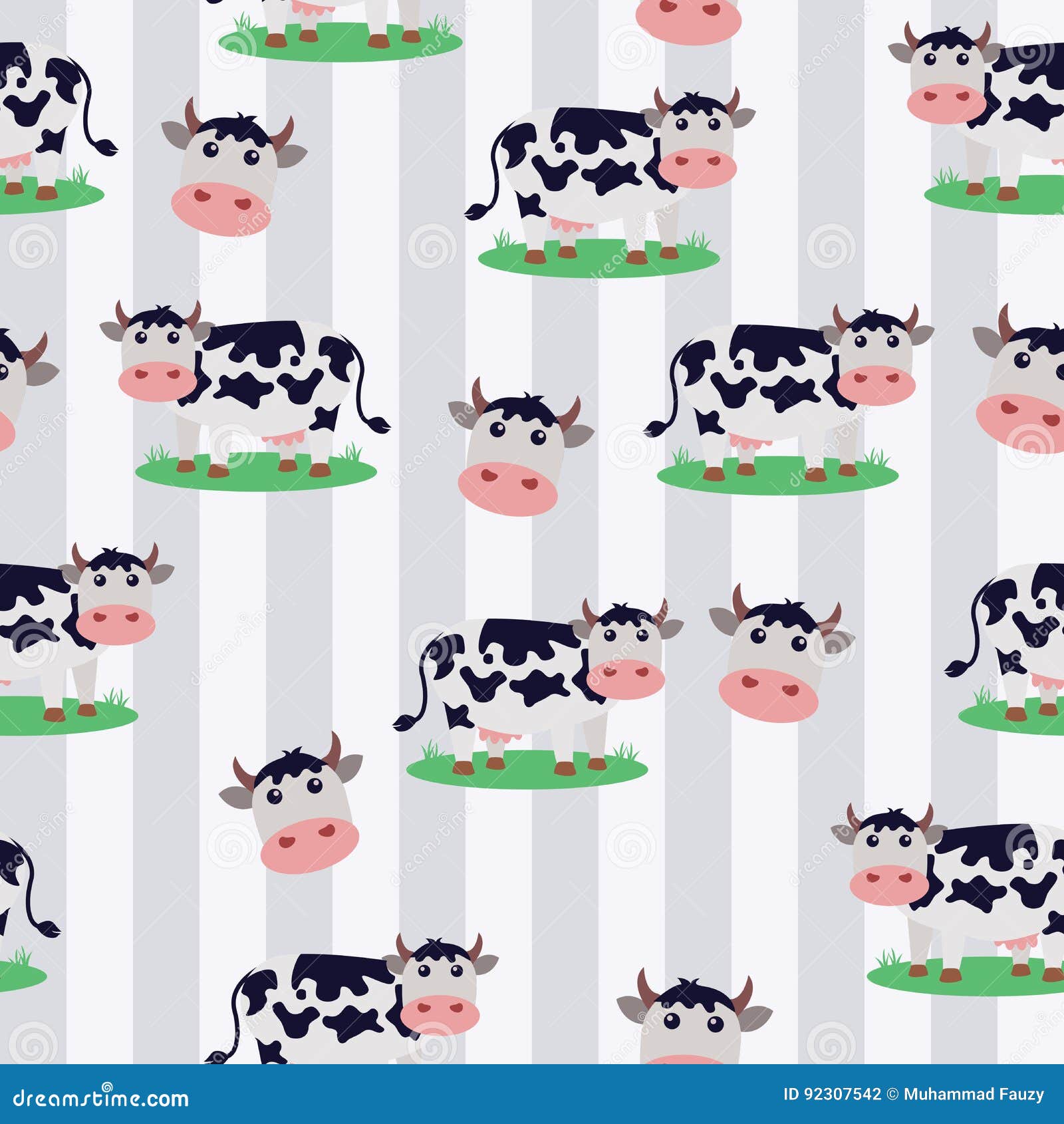 Cute Seamless Cow Background Stock Vector - Illustration of milk ...