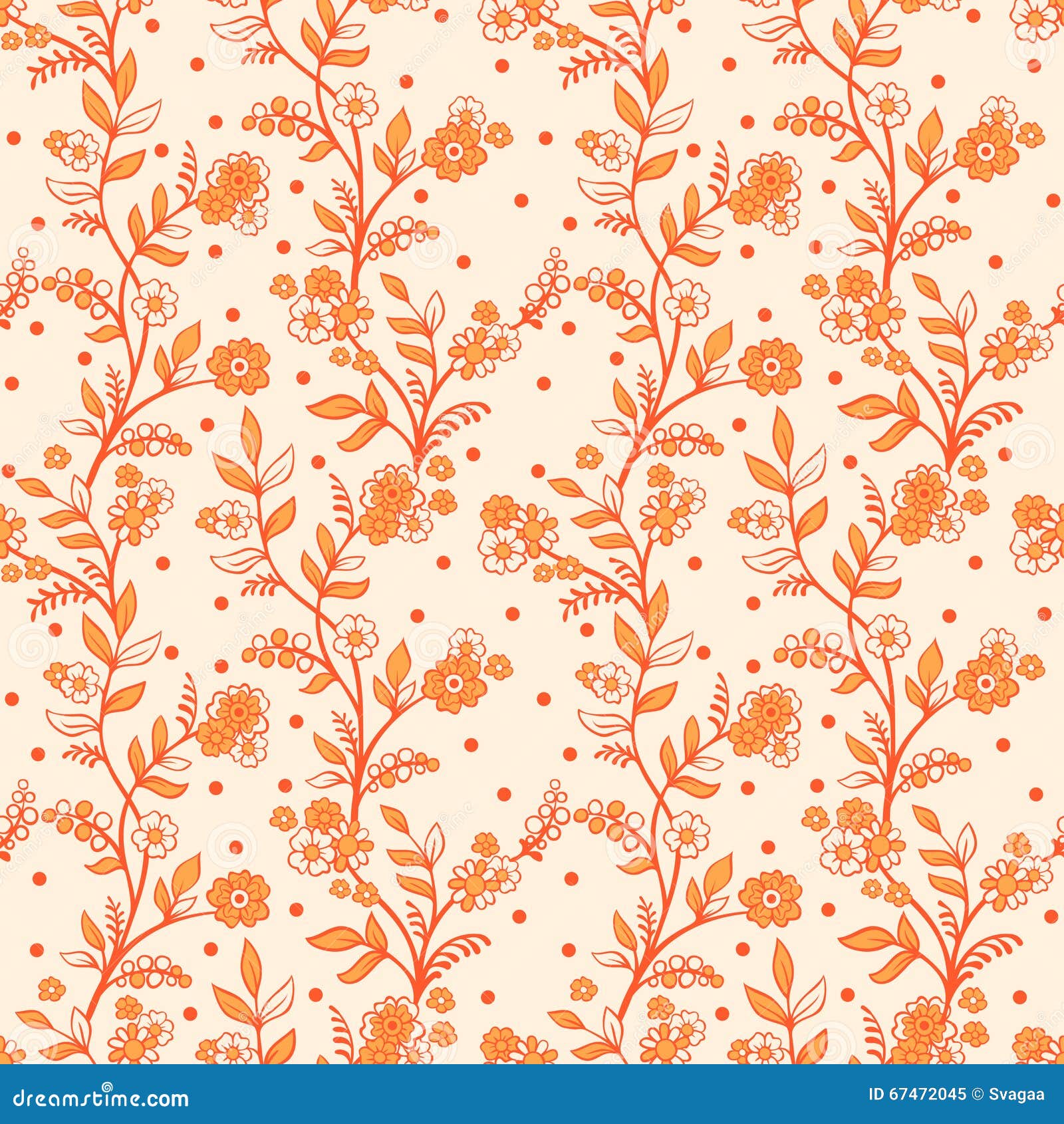 Cute Seamless Floral Pattern. Stock Vector - Illustration of pattern ...