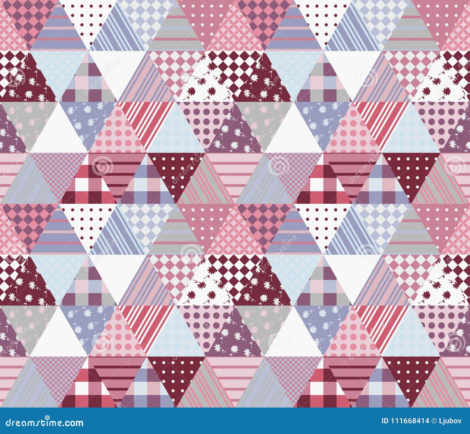 Cute Seamless Patchwork Pattern. Vector Illustration of Quilt Stock ...