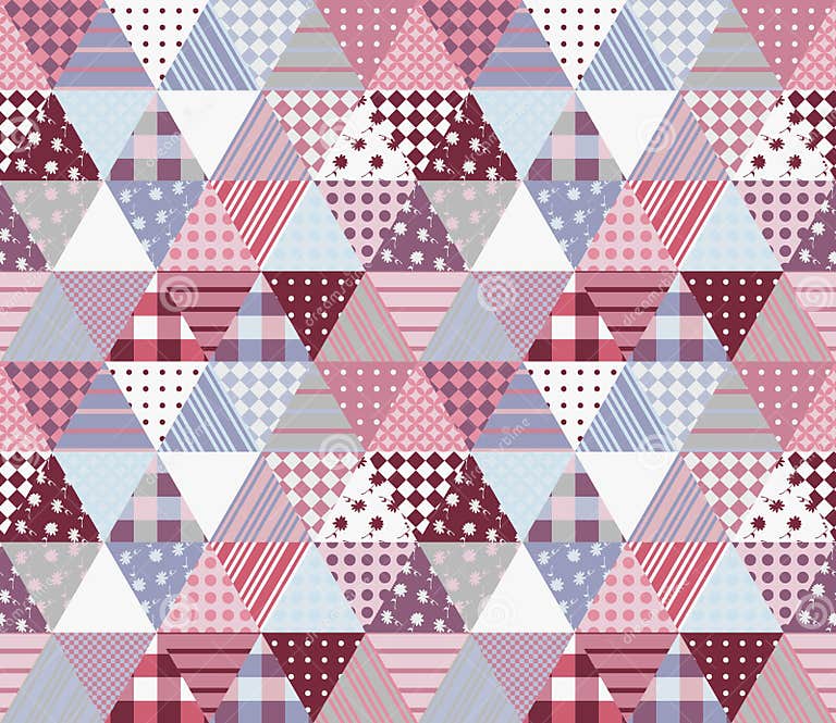 Cute Seamless Patchwork Pattern. Vector Illustration of Quilt Stock ...