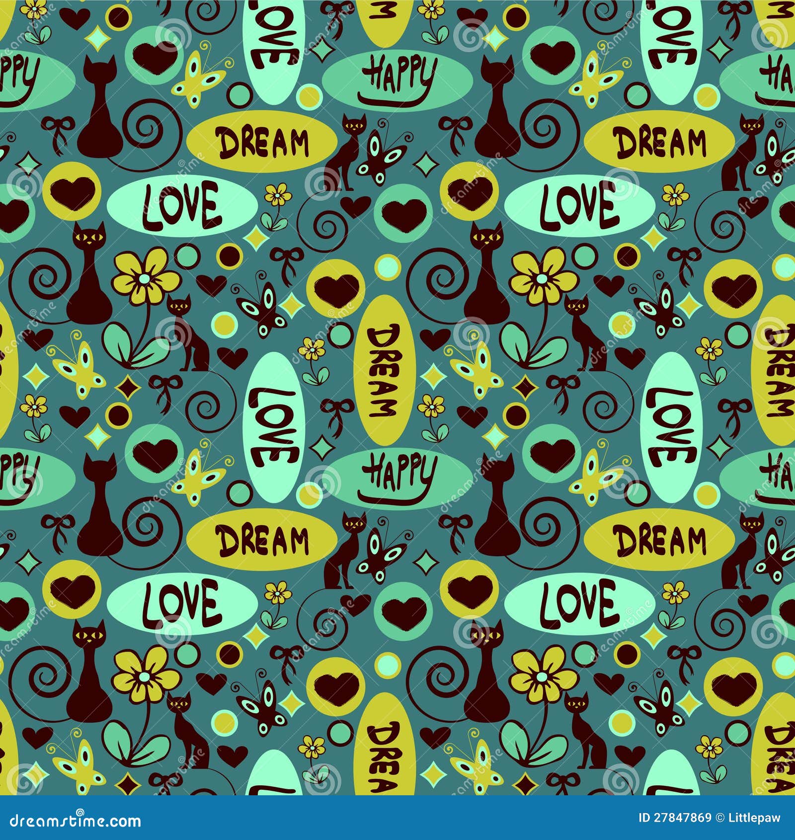 Cute seamless pattern stock vector. Illustration of seamless - 27847869