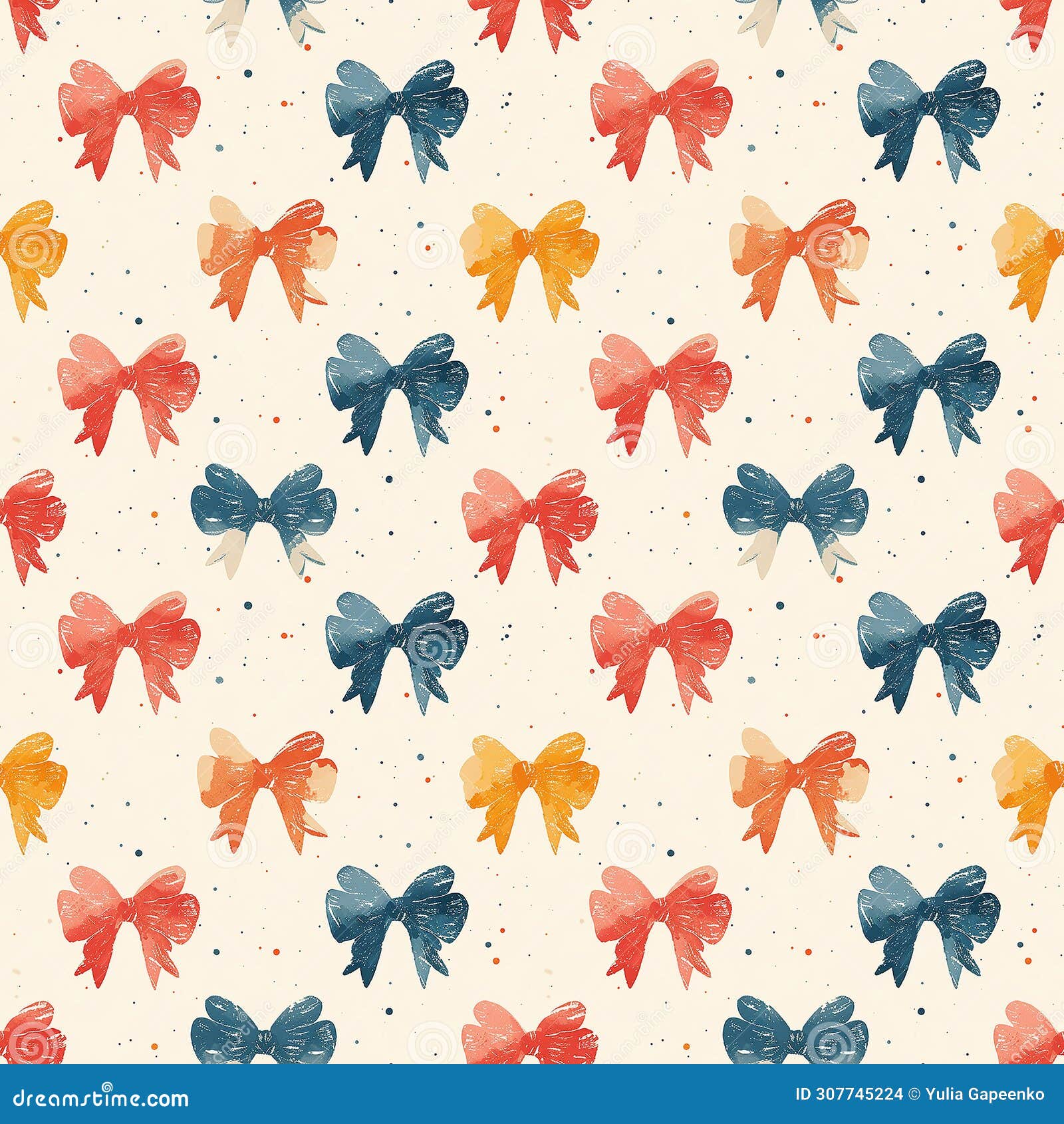 Cute Seamless Pattern Background with Bows. Stock Photo - Image of ...