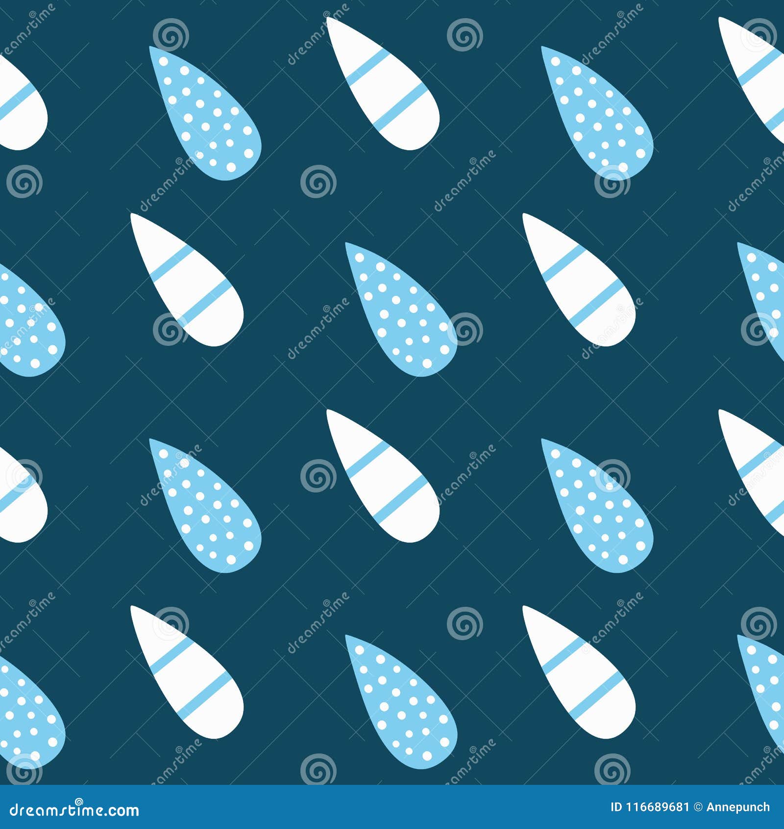 Cute Seamless Pattern for Children. Repeated Decorative Rain Drops ...