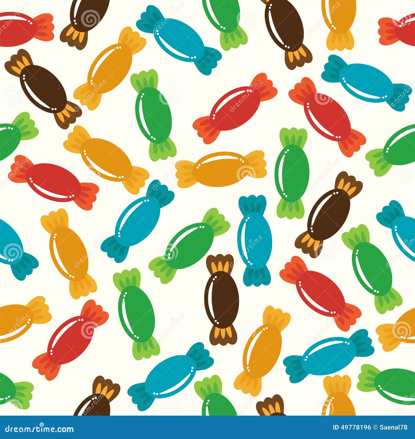 Cute Seamless Pattern with Colorful Candies Stock Vector - Illustration ...