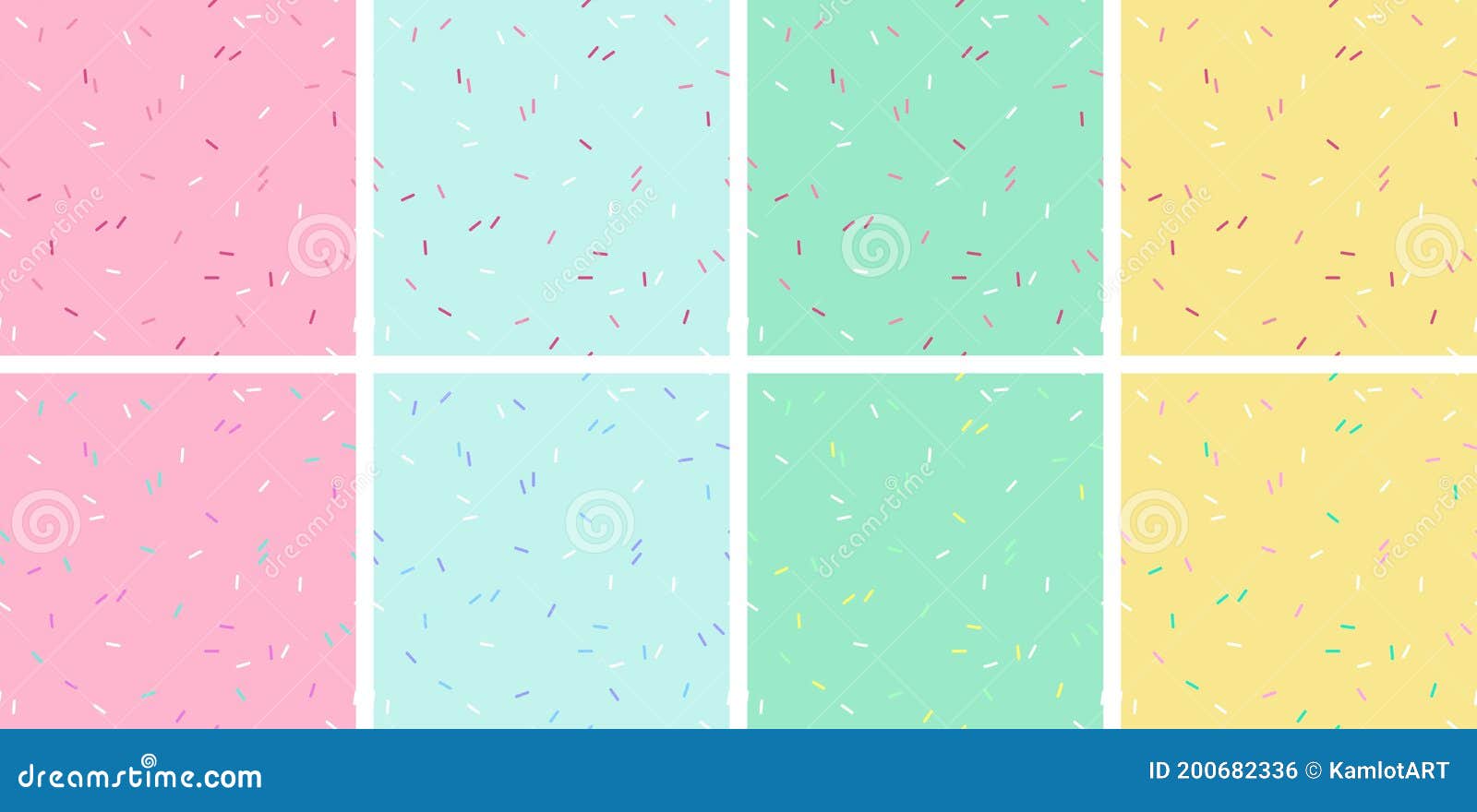 Cute Pastel Seamless Pattern with Delicious Sprinkles Stock Vector ...
