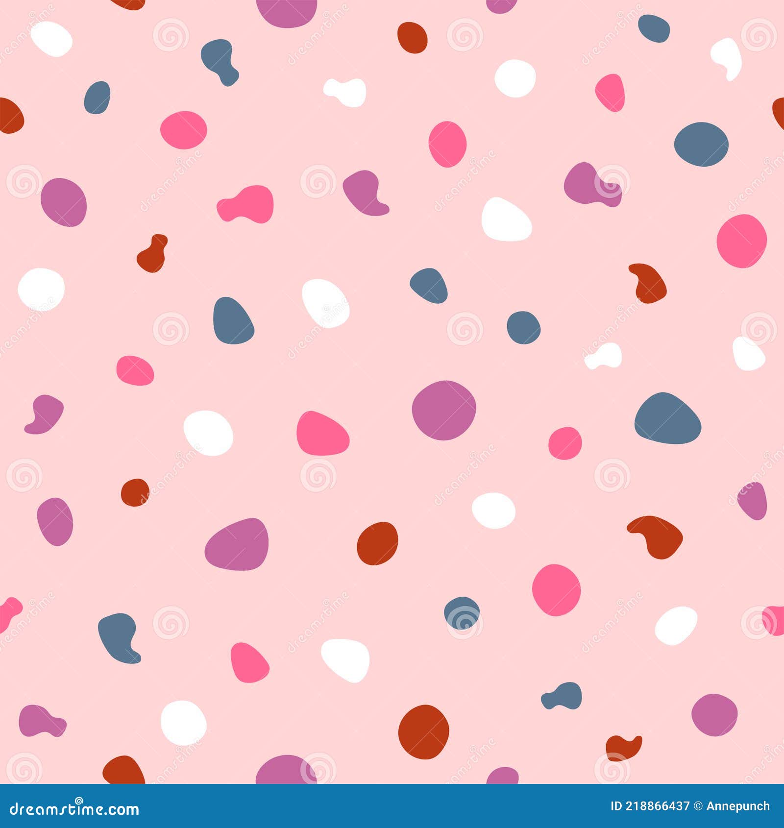 Cute Seamless Pattern with Different Shapes. Simple Girly Print Stock ...