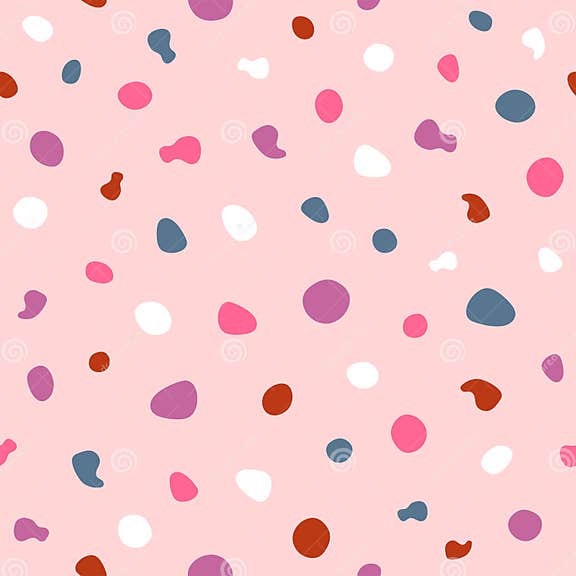 Cute Seamless Pattern with Different Shapes. Simple Girly Print Stock ...