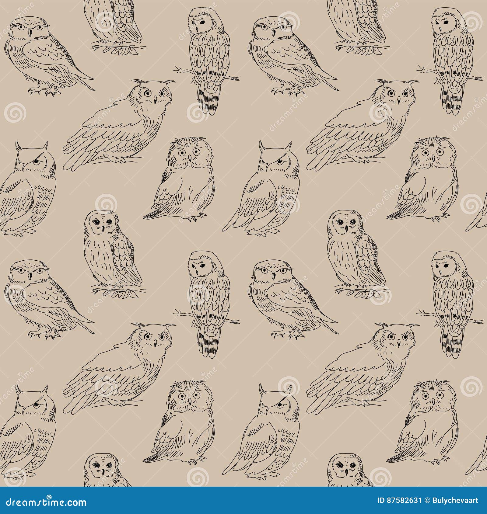 Cute Seamless Pattern with Different Wild Birds Stock Vector ...