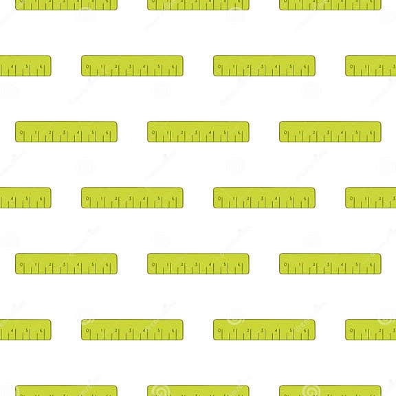 Cute Seamless Pattern with Green Ruler Stock Vector - Illustration of ...