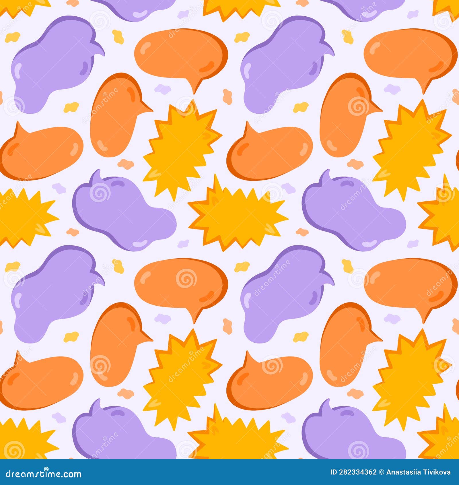 Cute Seamless Pattern with Hand Drawn Speech Bubbles. Backdrop with ...