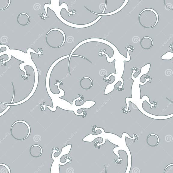 Cute Seamless Pattern with Lizards and Circles. Stock Vector ...