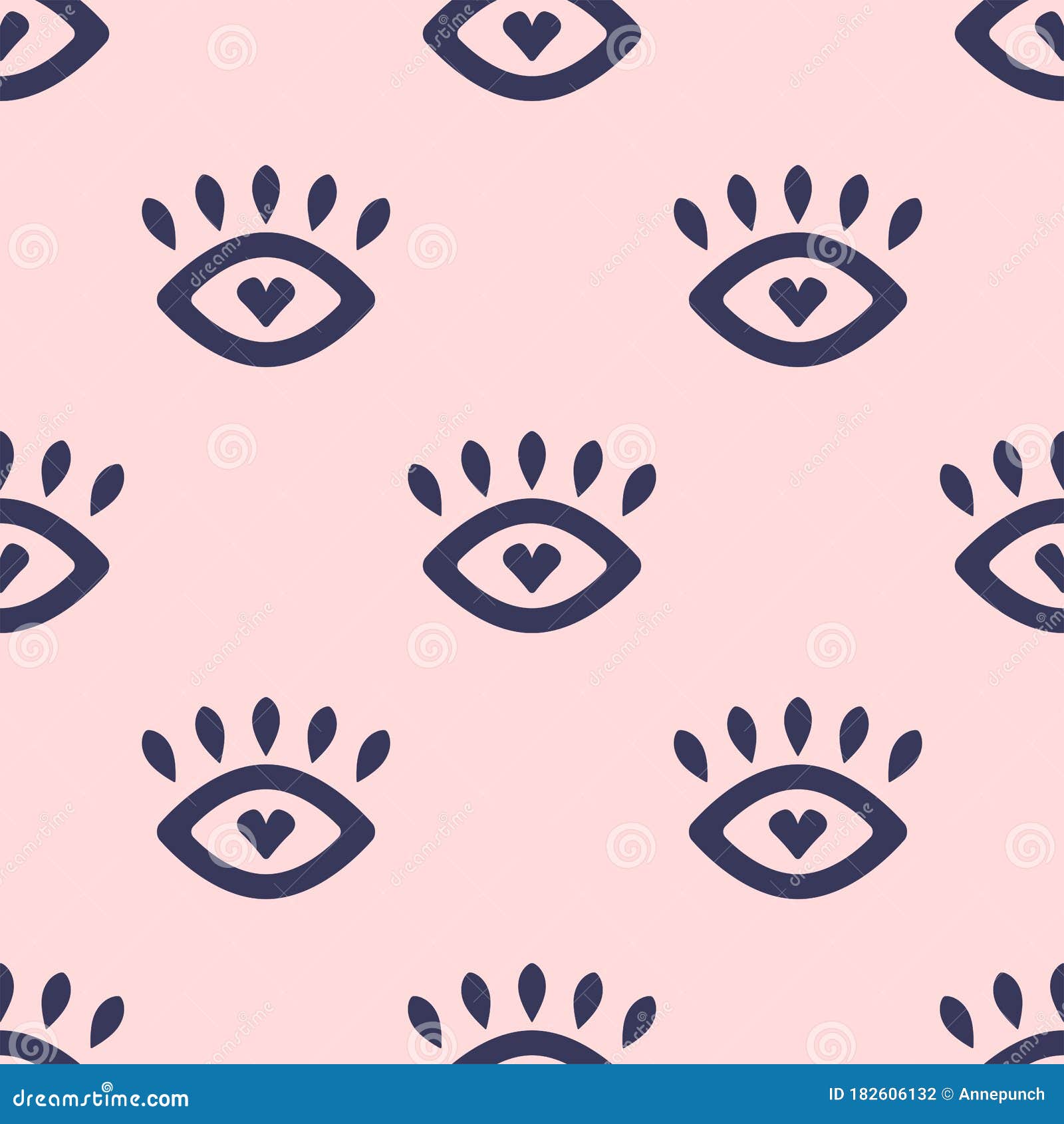 Cute Seamless Pattern with Loving Eyes. Stock Vector - Illustration of ...