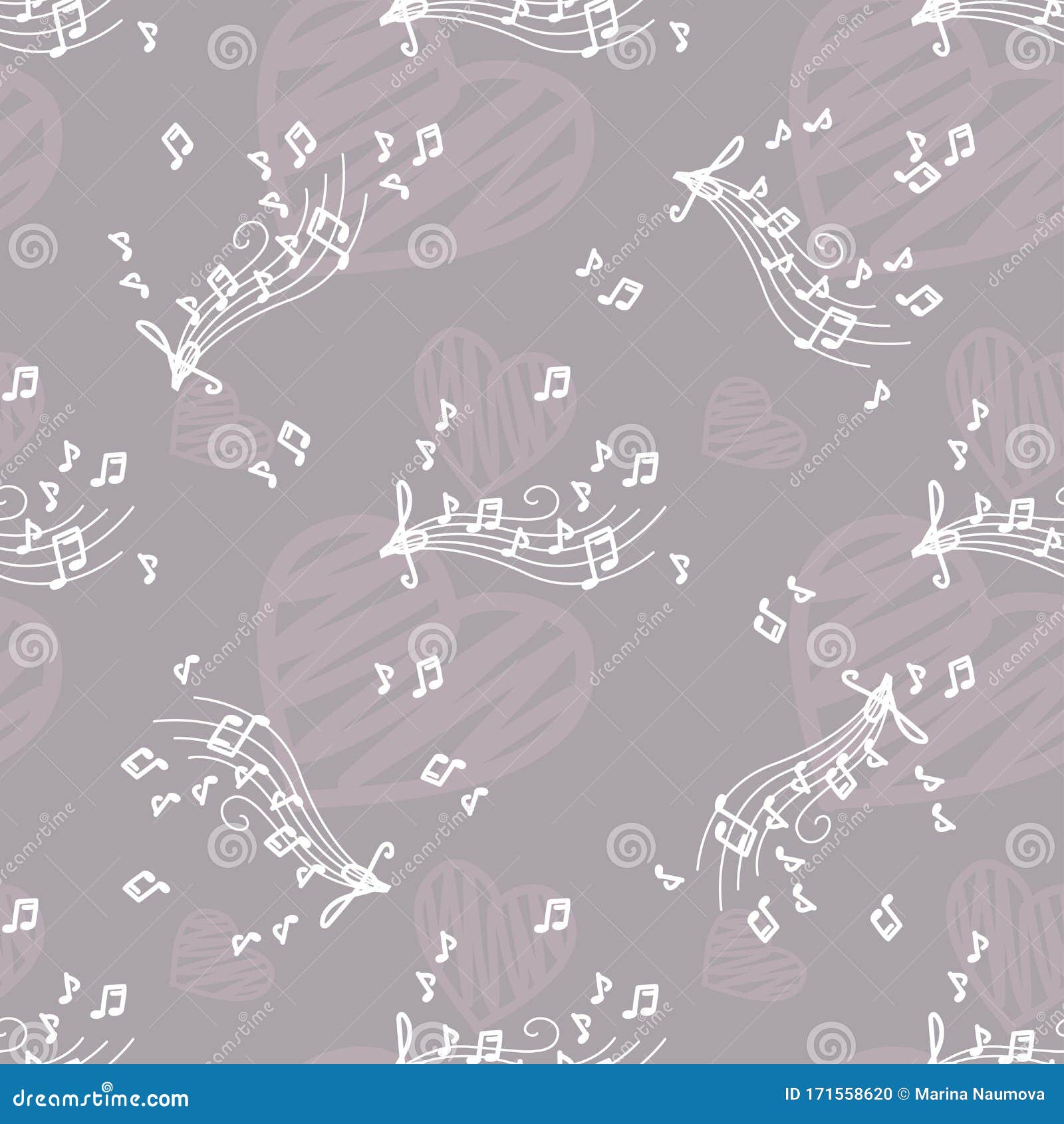 Cute Seamless Pattern with Notes and Music Symbols Stock Vector ...