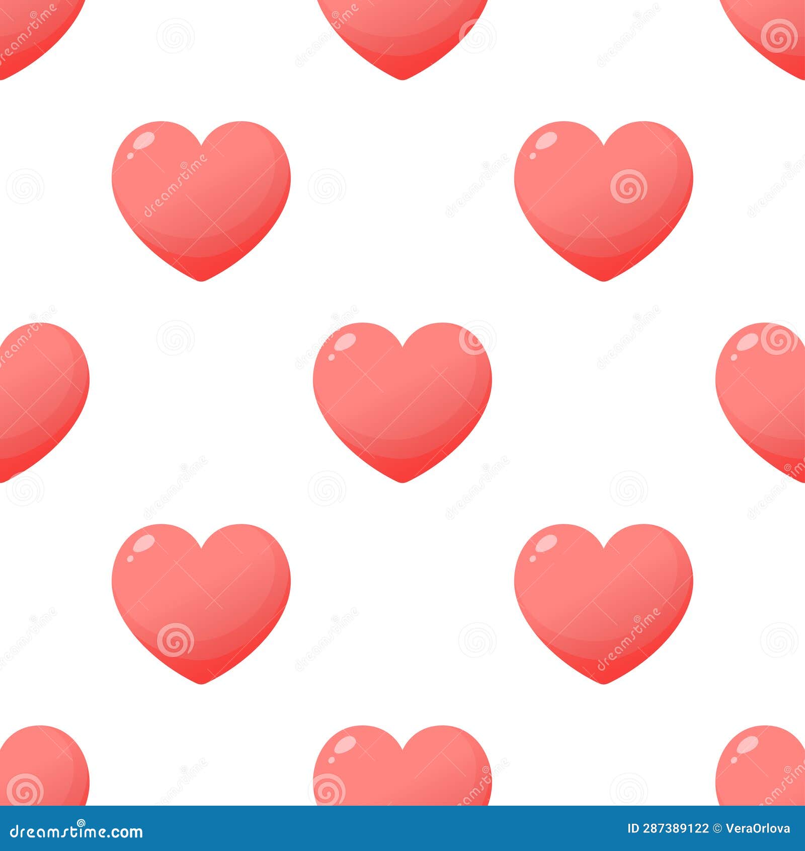 Cute Seamless Pattern with Pink Hearts. Vector Illustration Stock ...
