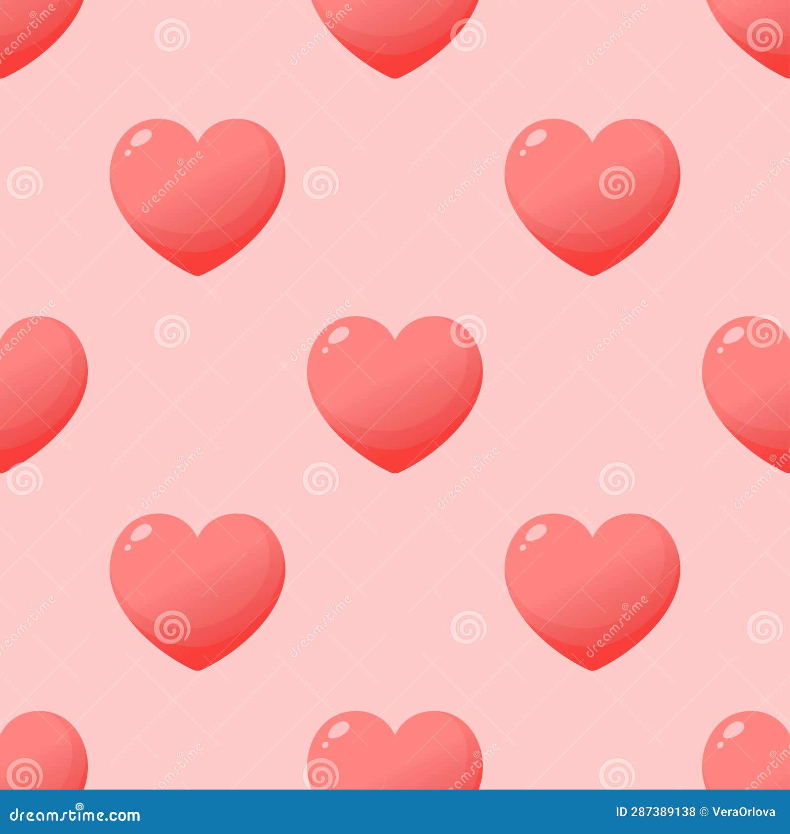 Cute Seamless Pattern with Pink Hearts. Vector Illustration Stock ...