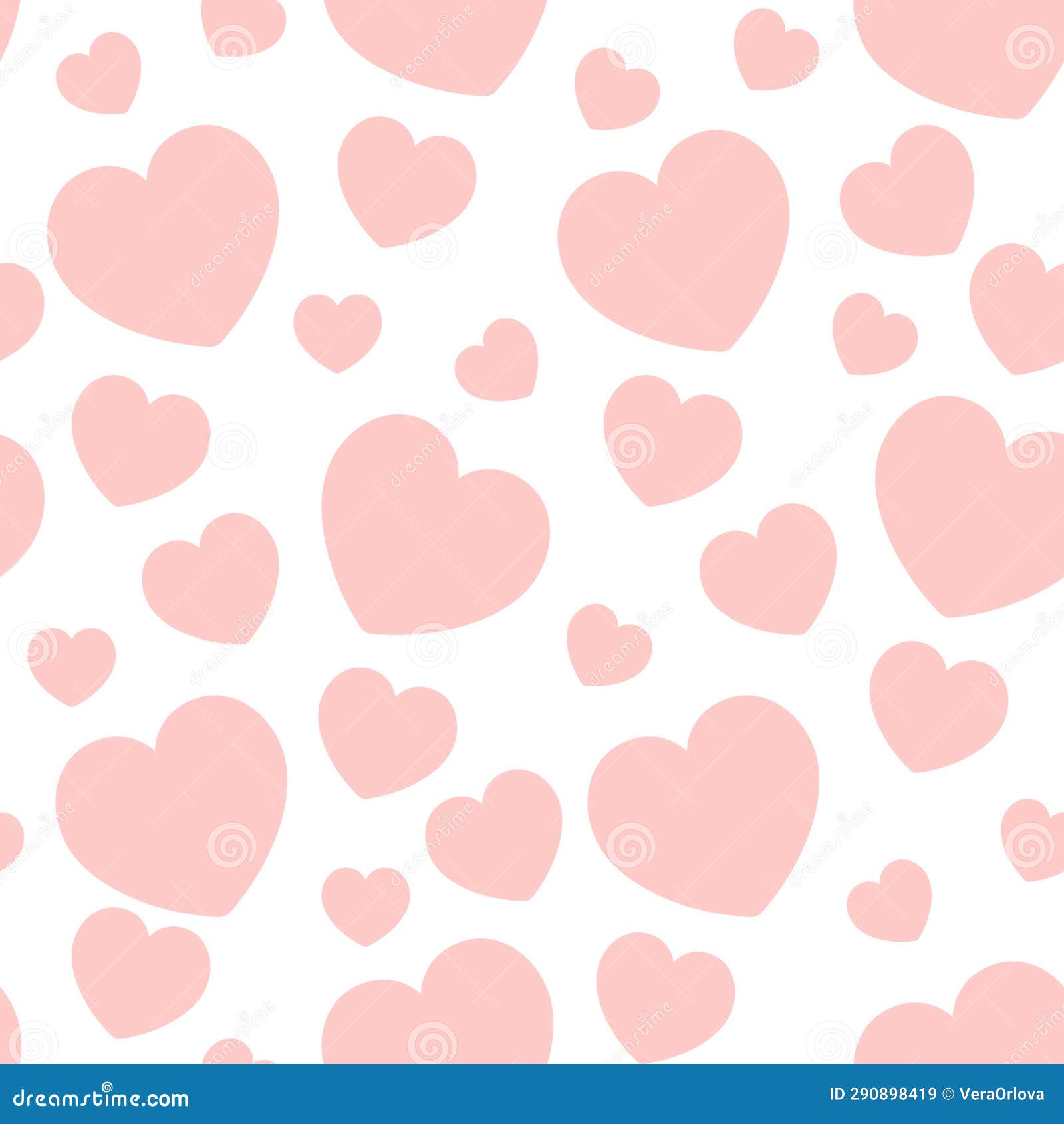 Cute Seamless Pattern with Pink Hearts. Vector Illustration Stock ...