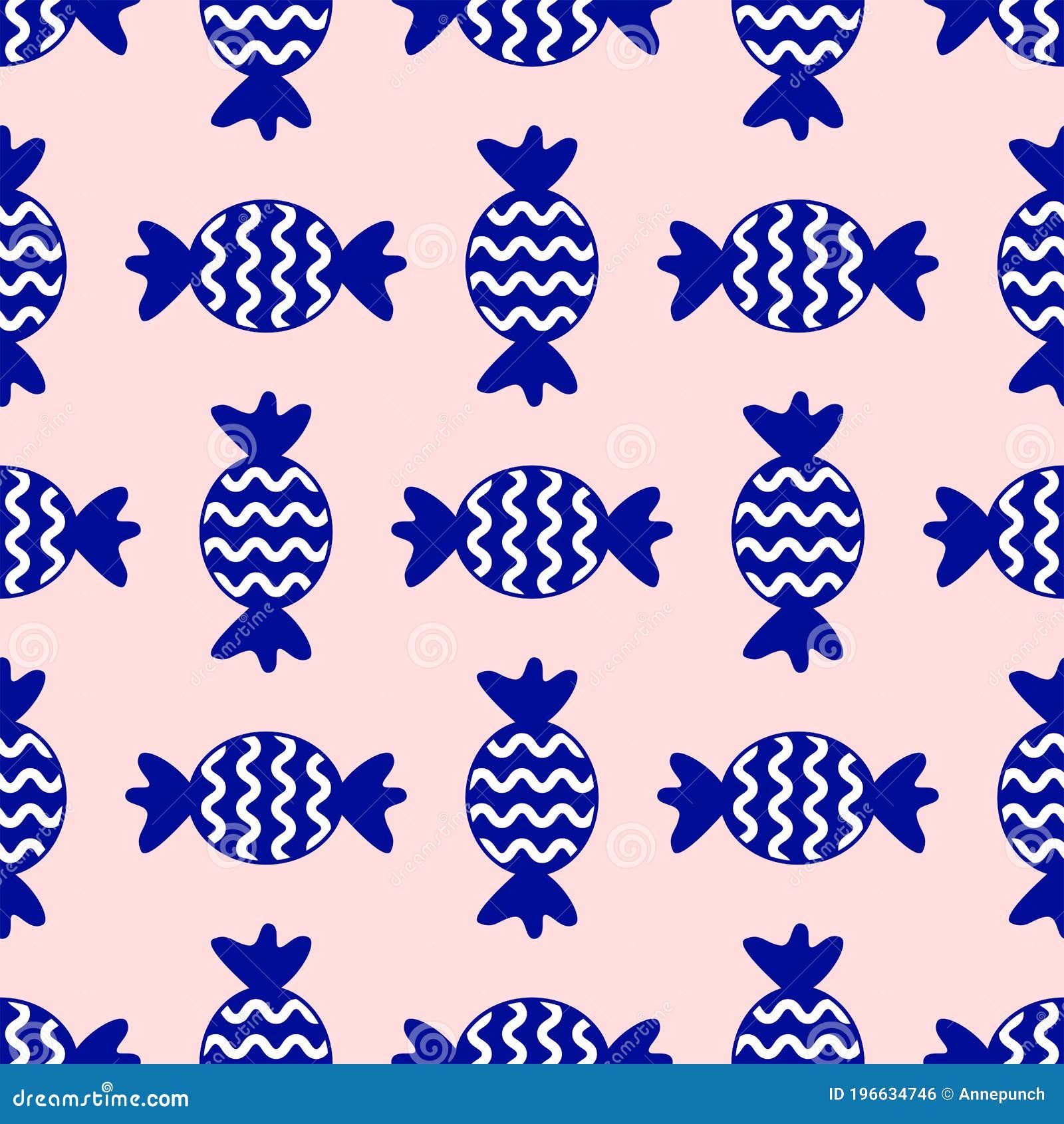 Cute Seamless Pattern with Repeating Candies. Girly Print Stock Vector ...