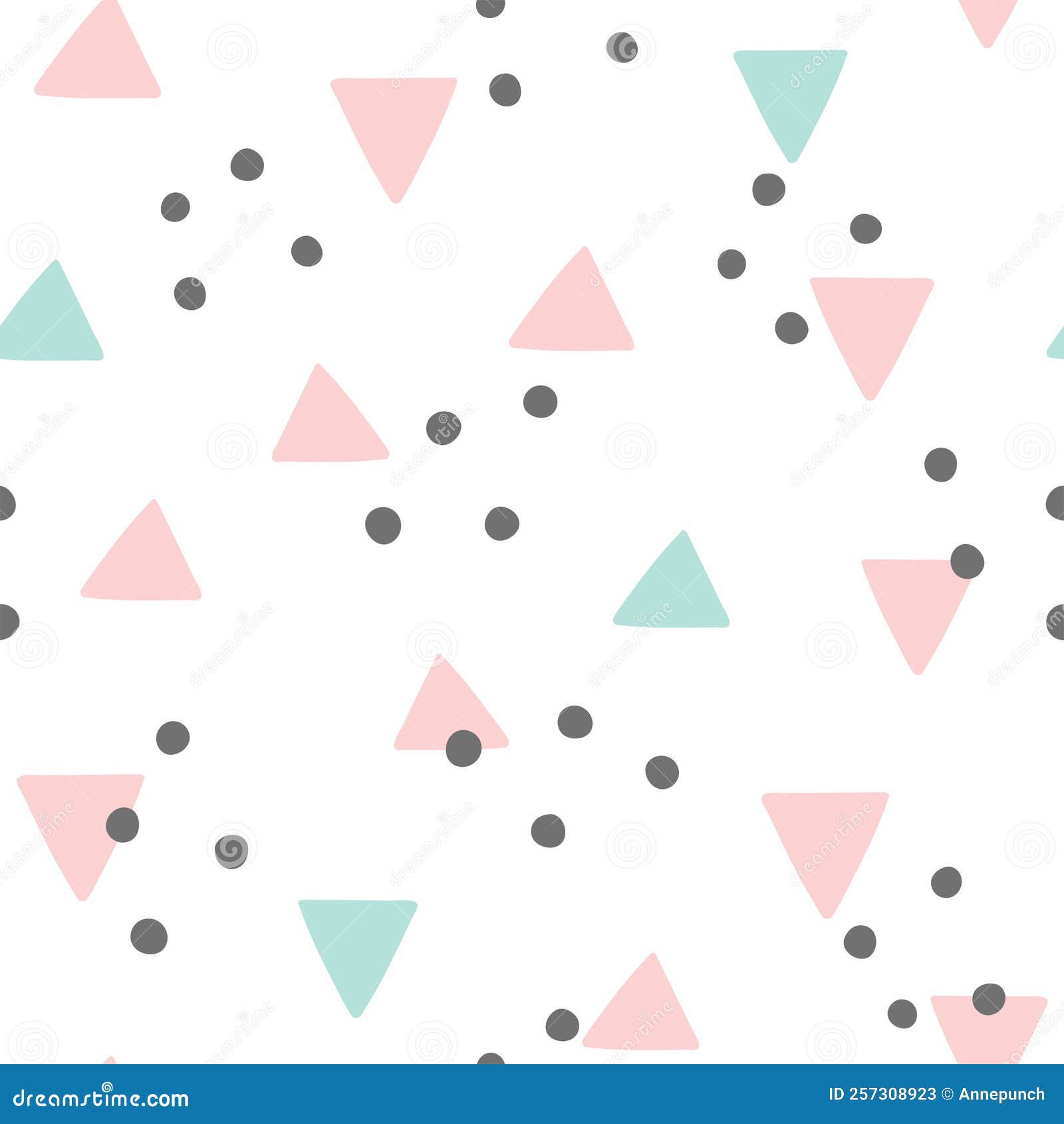 Cute Seamless Pattern with Scattered Triangles and Dots. Stock Vector ...