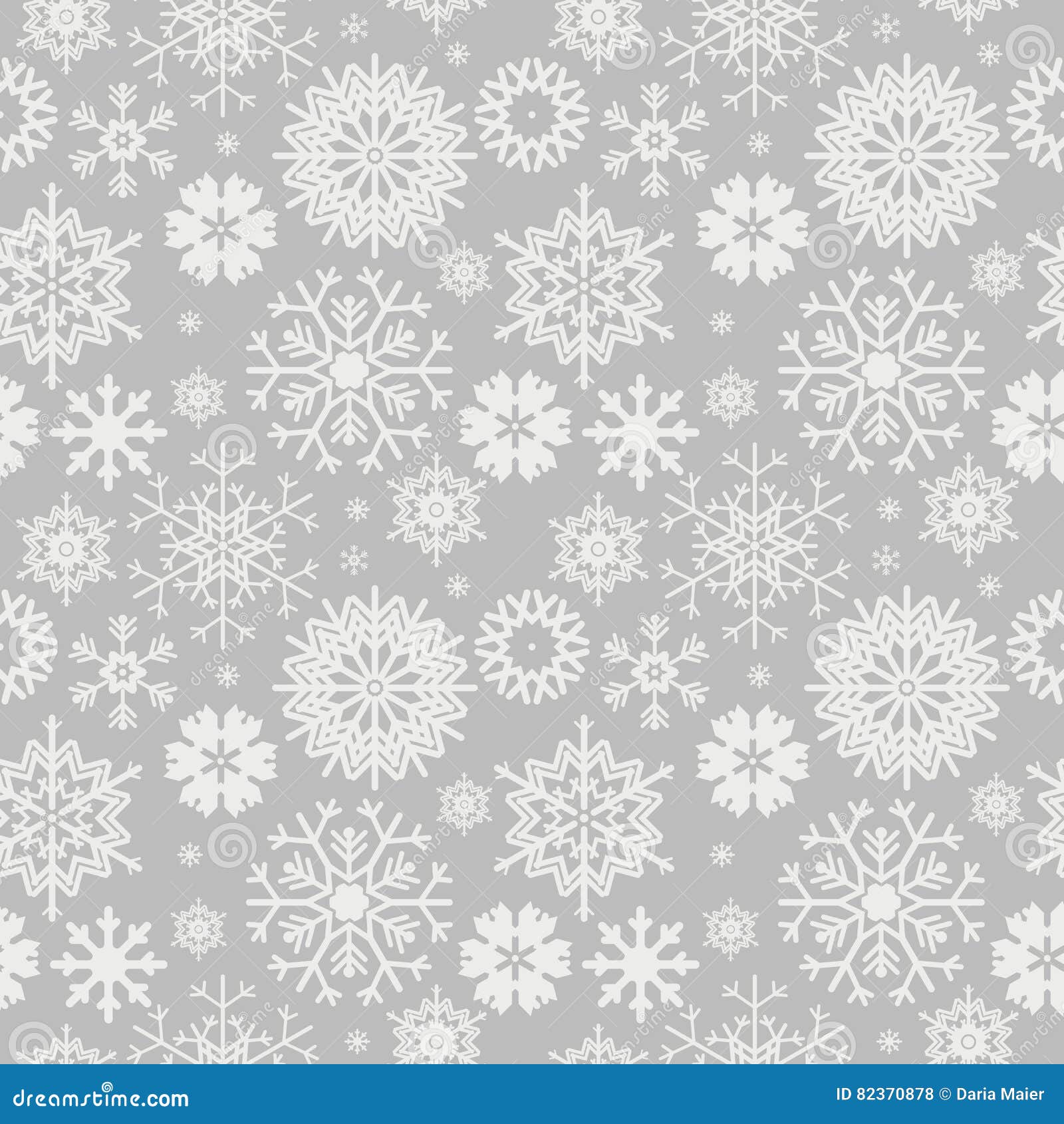 Cute Seamless Pattern with Snowflakes Isolated on Light Grey Background ...