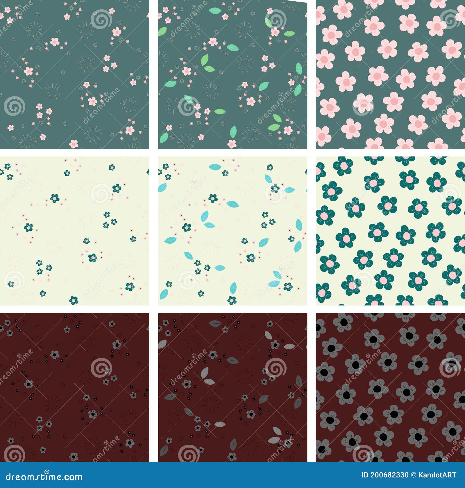 Cute Seamless Pattern with Tiny Flowers Stock Vector - Illustration of ...