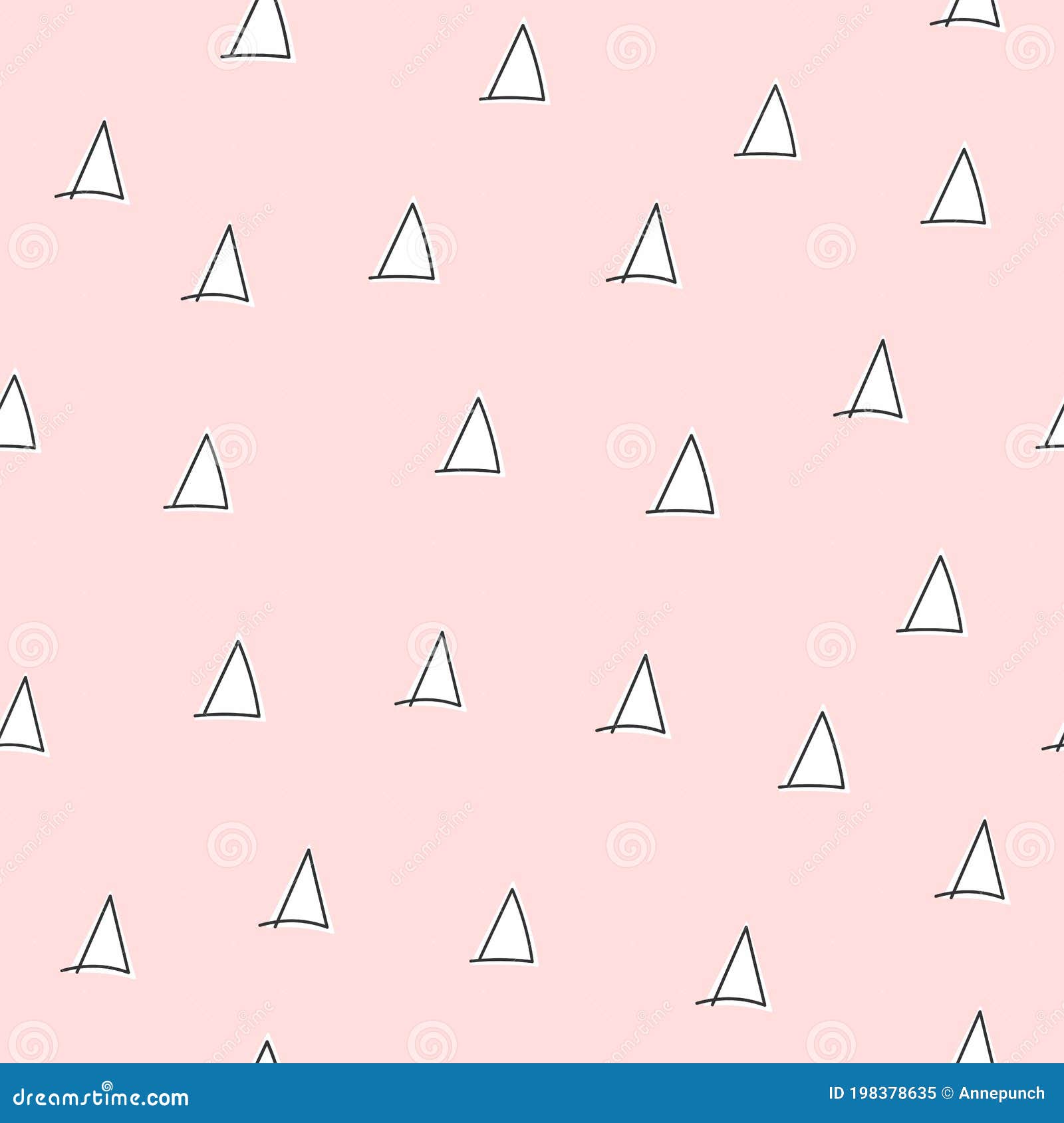 Cute Seamless Pattern with Triangles Drawn by Hand. Simple Endless ...