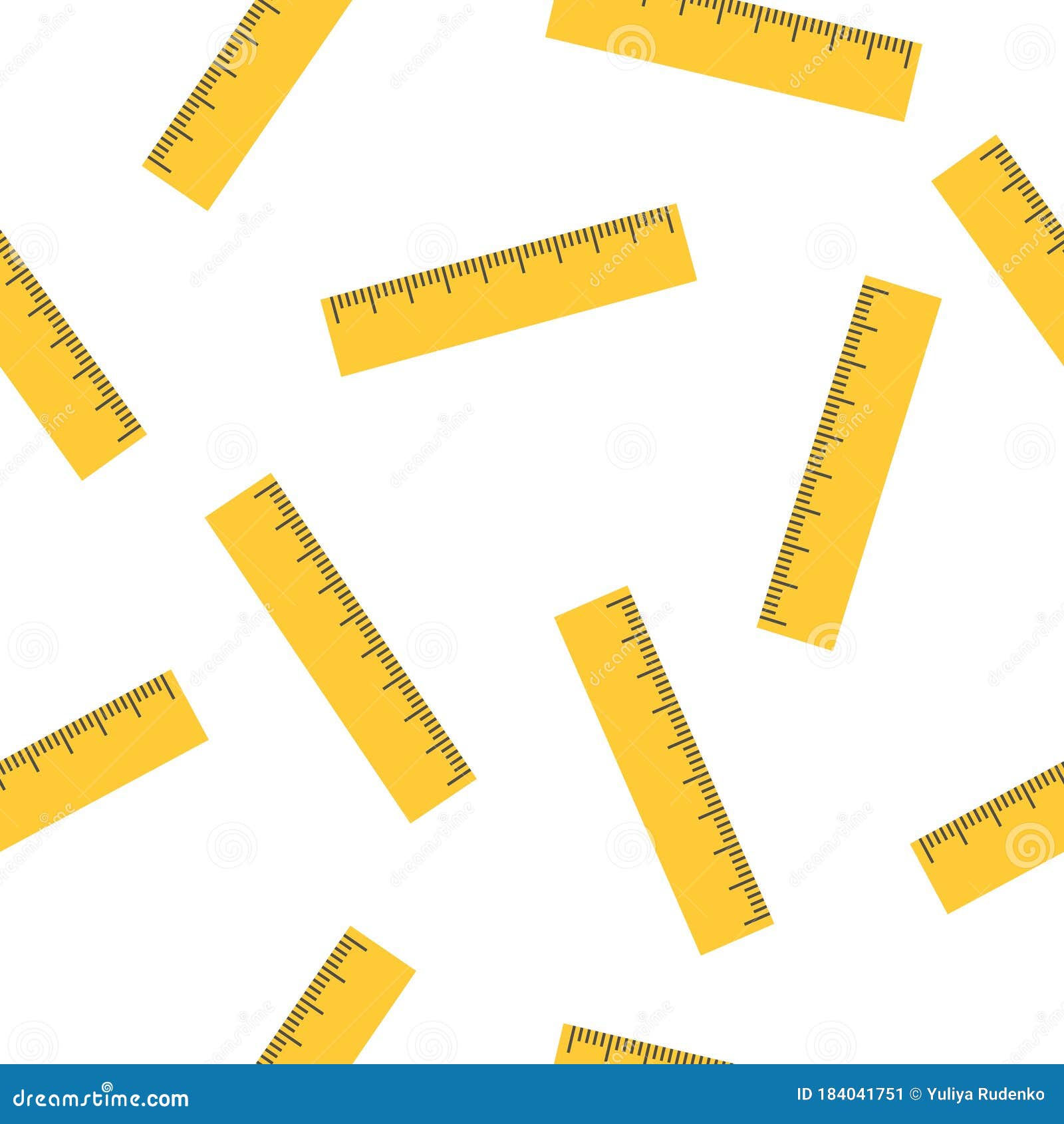 Cute Seamless Pattern with Yellow Ruler. Vector Illustration Back To ...