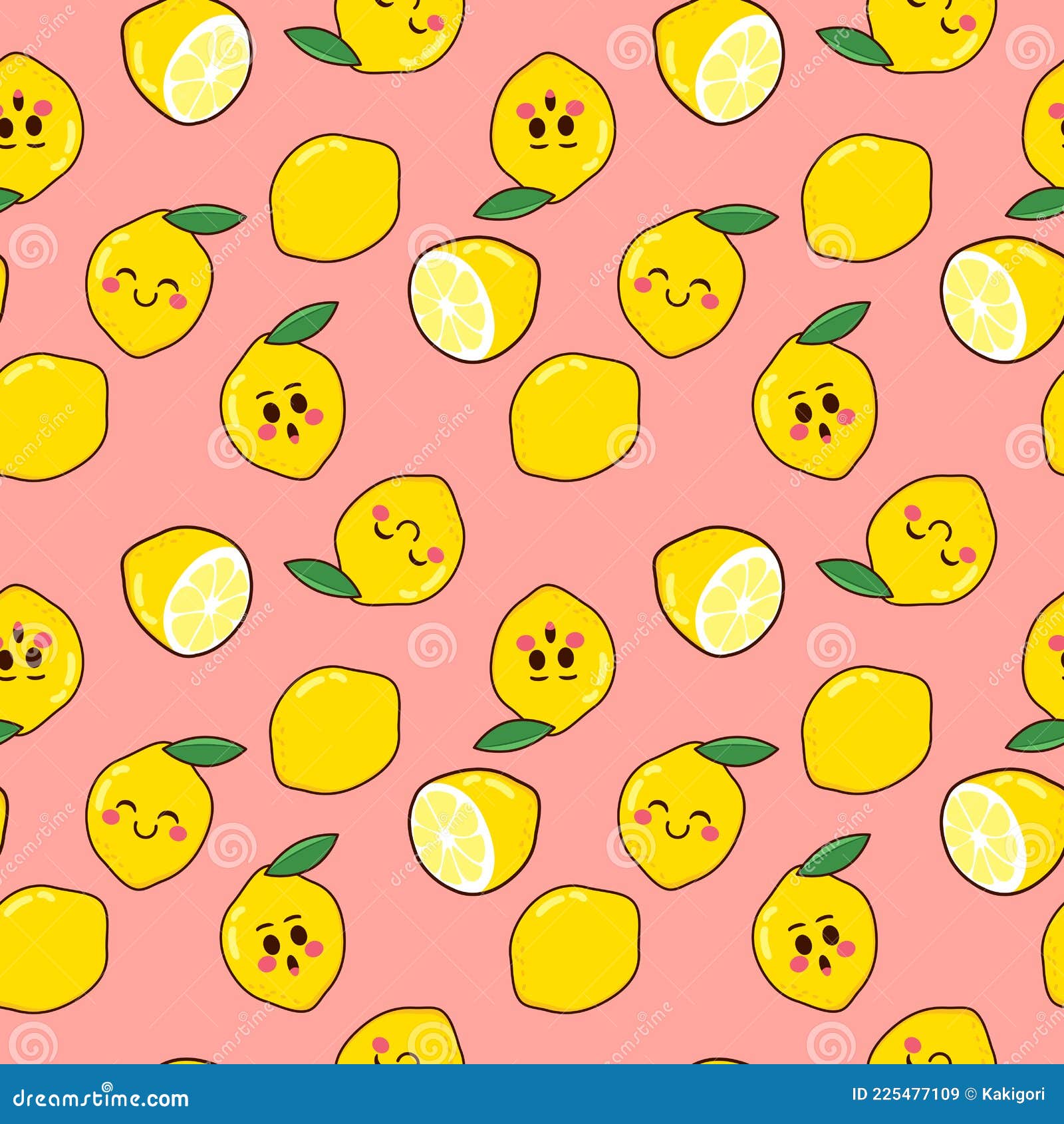 Cute Lemon Pattern stock vector. Illustration of ornament - 225477109