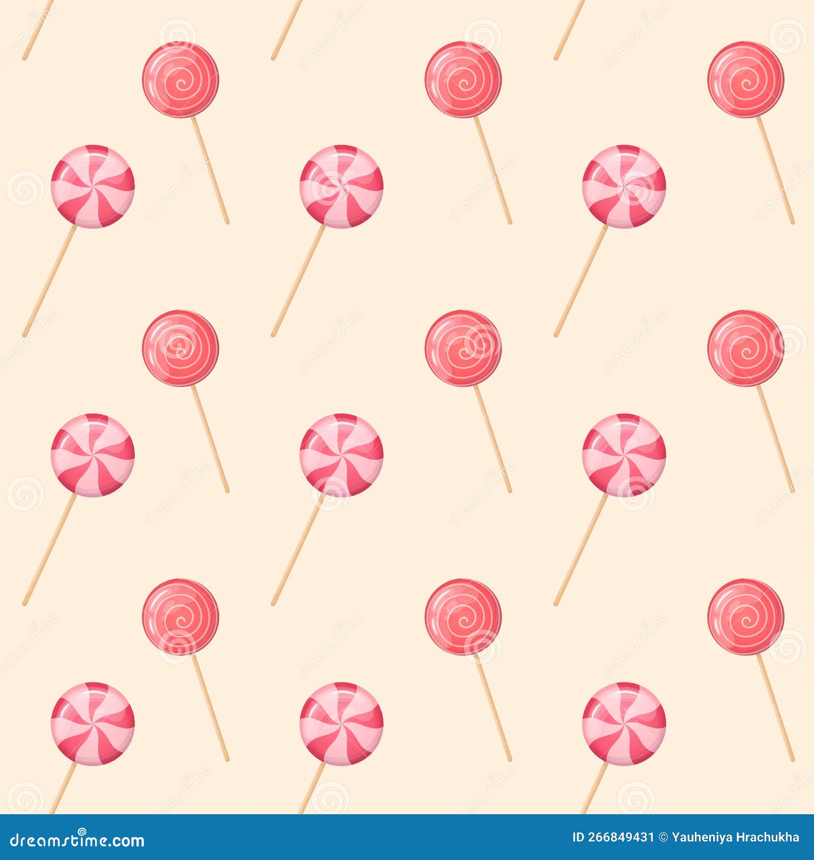 Cute Seamless Repeating Pattern of Colorful Candy on Sticks. Stock ...