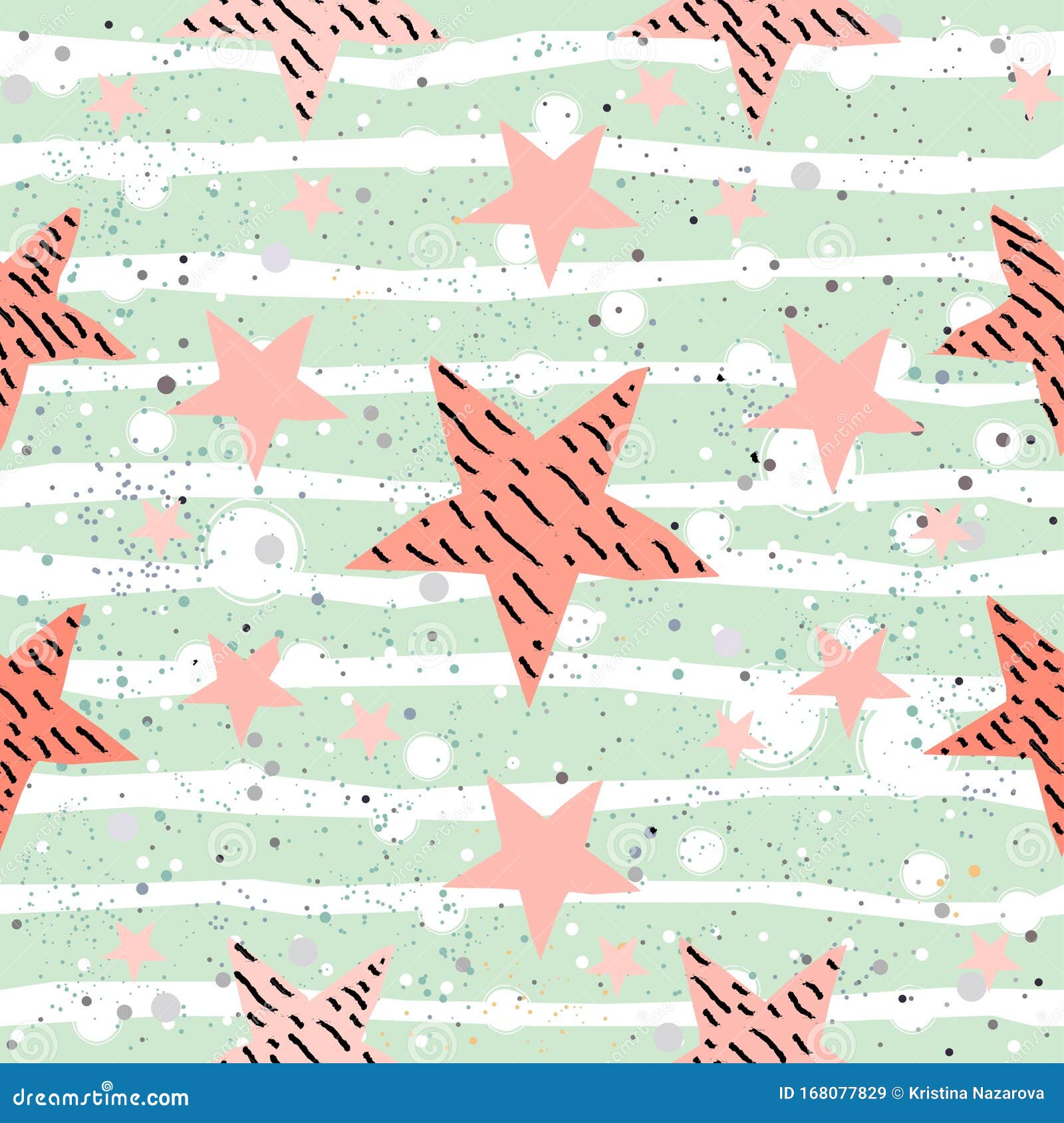 Cute Seamless Star Pattern stock illustration. Illustration of drawn ...