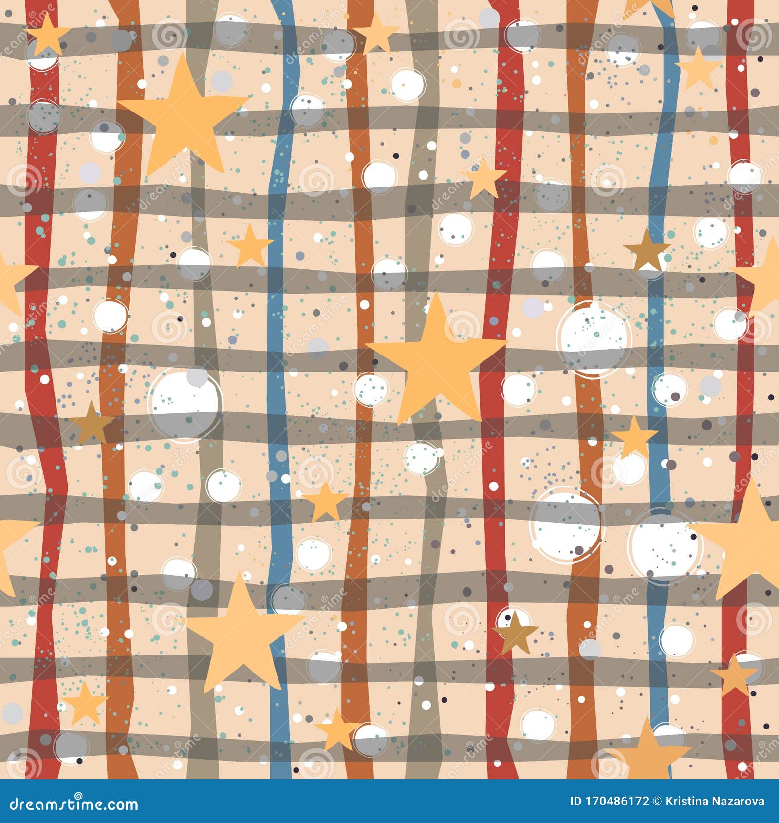 Cute Seamless Star Pattern stock illustration. Illustration of cartoon ...