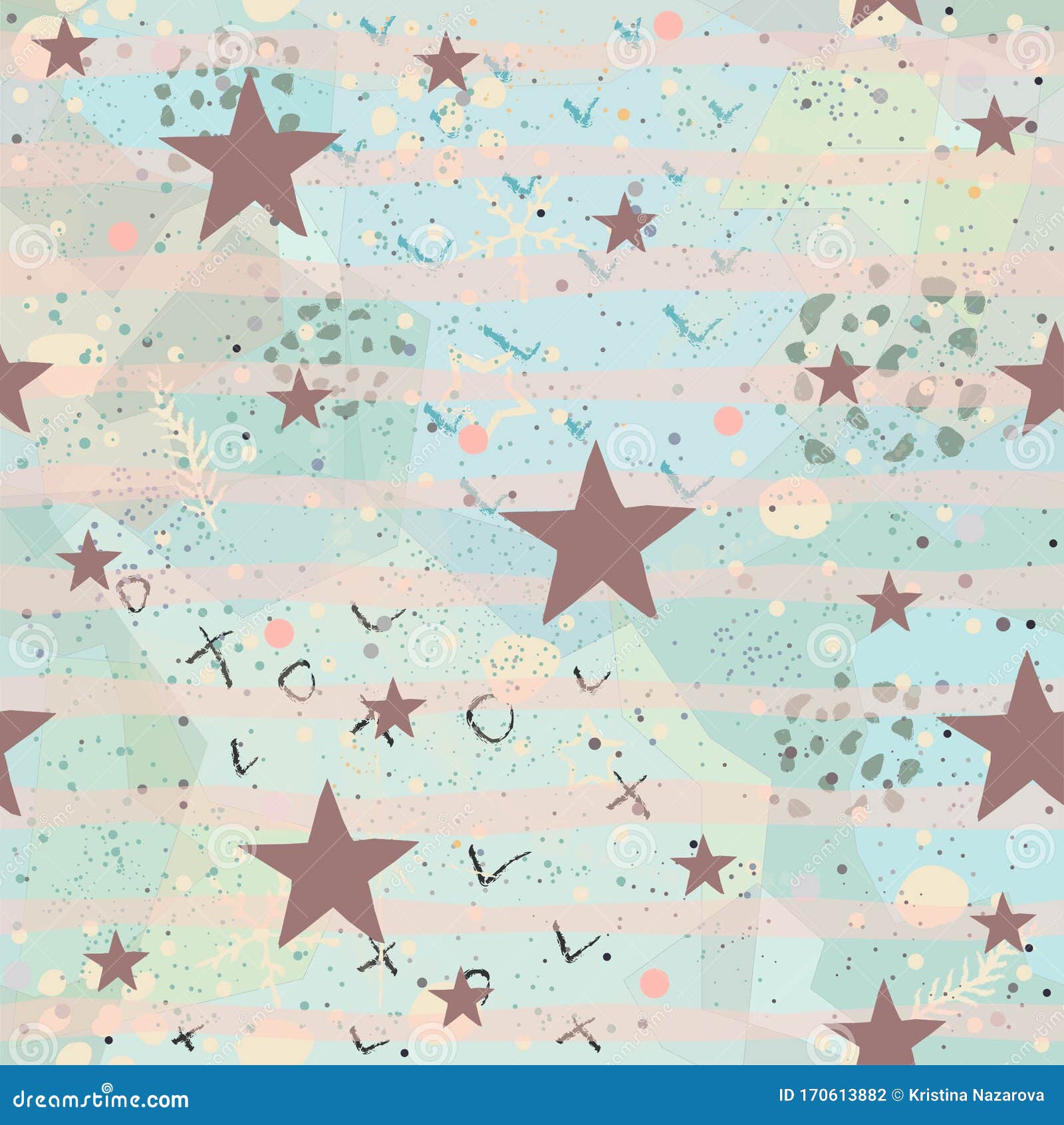 Cute Seamless Star Pattern stock illustration. Illustration of drawn ...