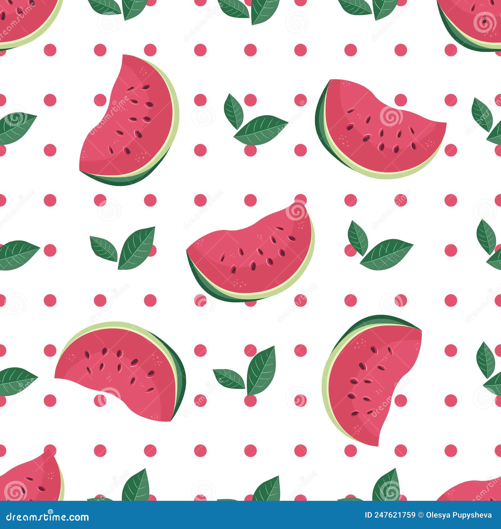 Cute Seamless Vector Pattern with Watermelon Stock Vector ...