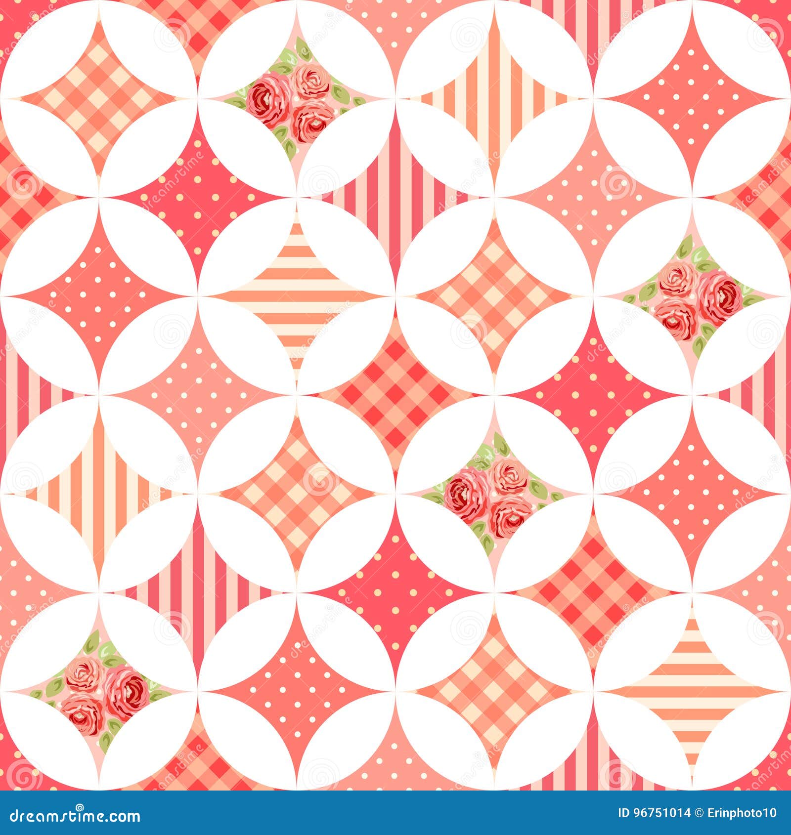 Cute Seamless Vintage Pattern As Patchwork in Shabby Chic Style Ideal ...