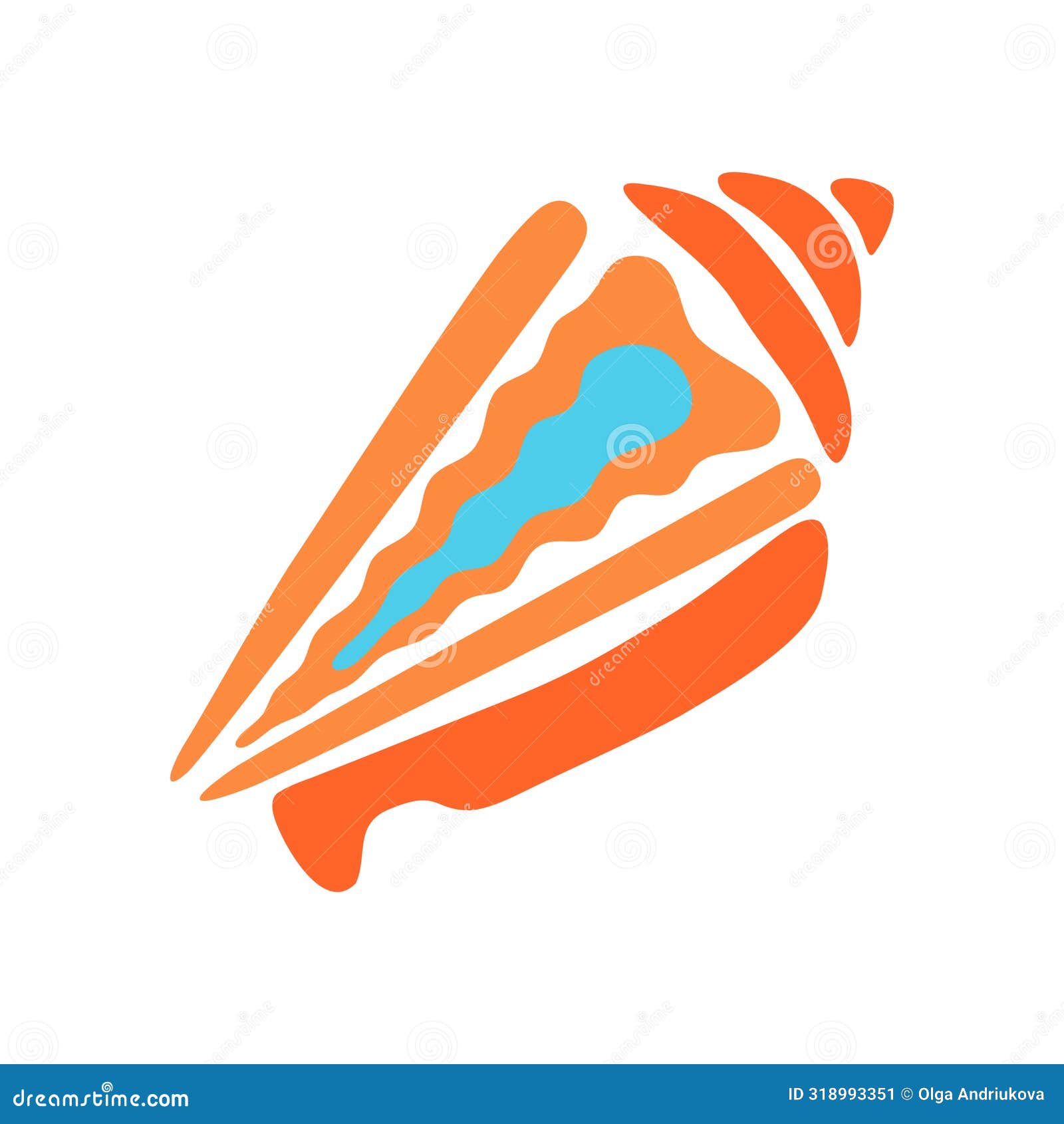 Cute Seashell Vector Illustration. Simple Shell Shape in Modern Hand ...