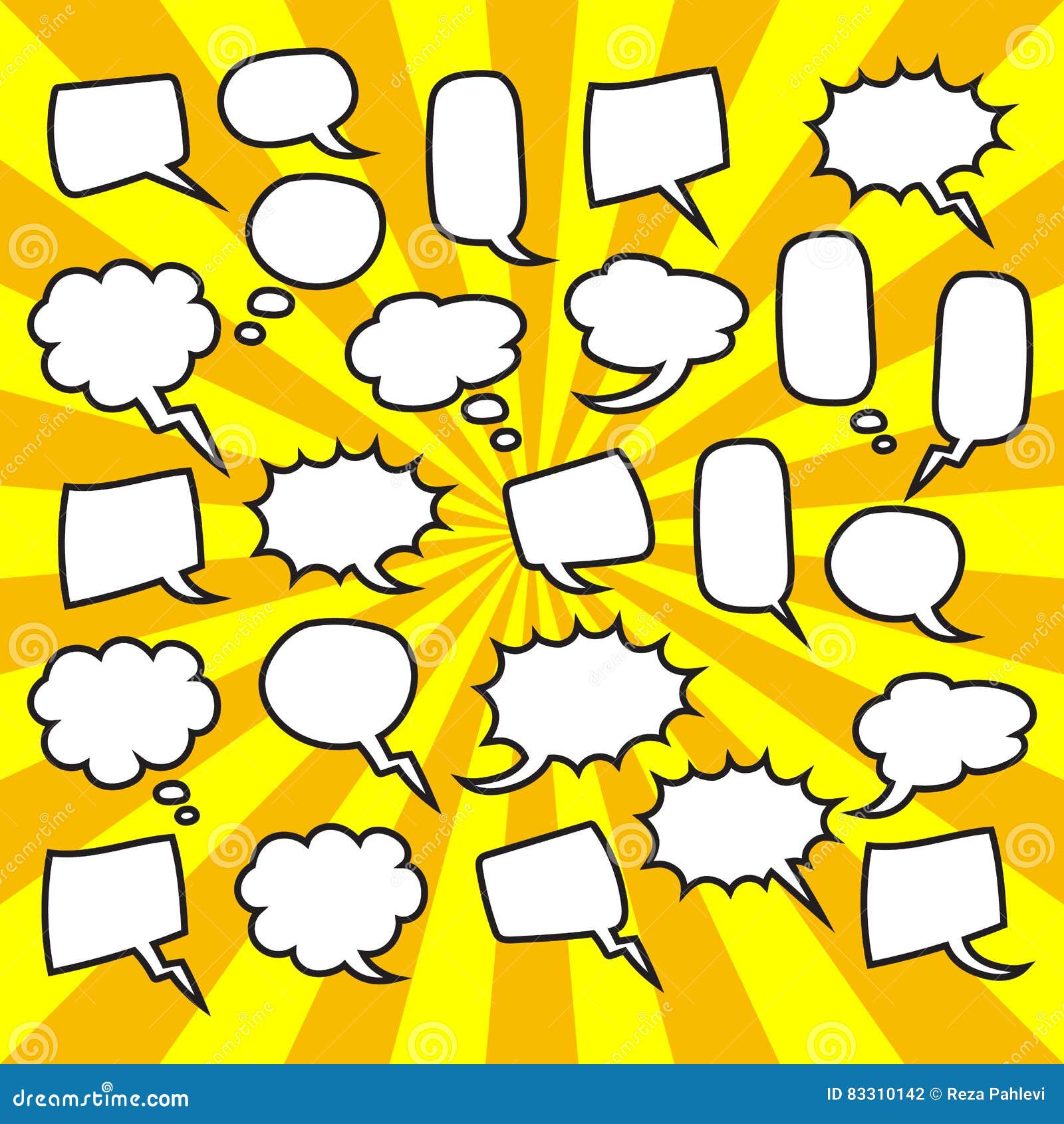 Cute Set of Blank Bubble Speech Design Illustration Stock Illustration ...