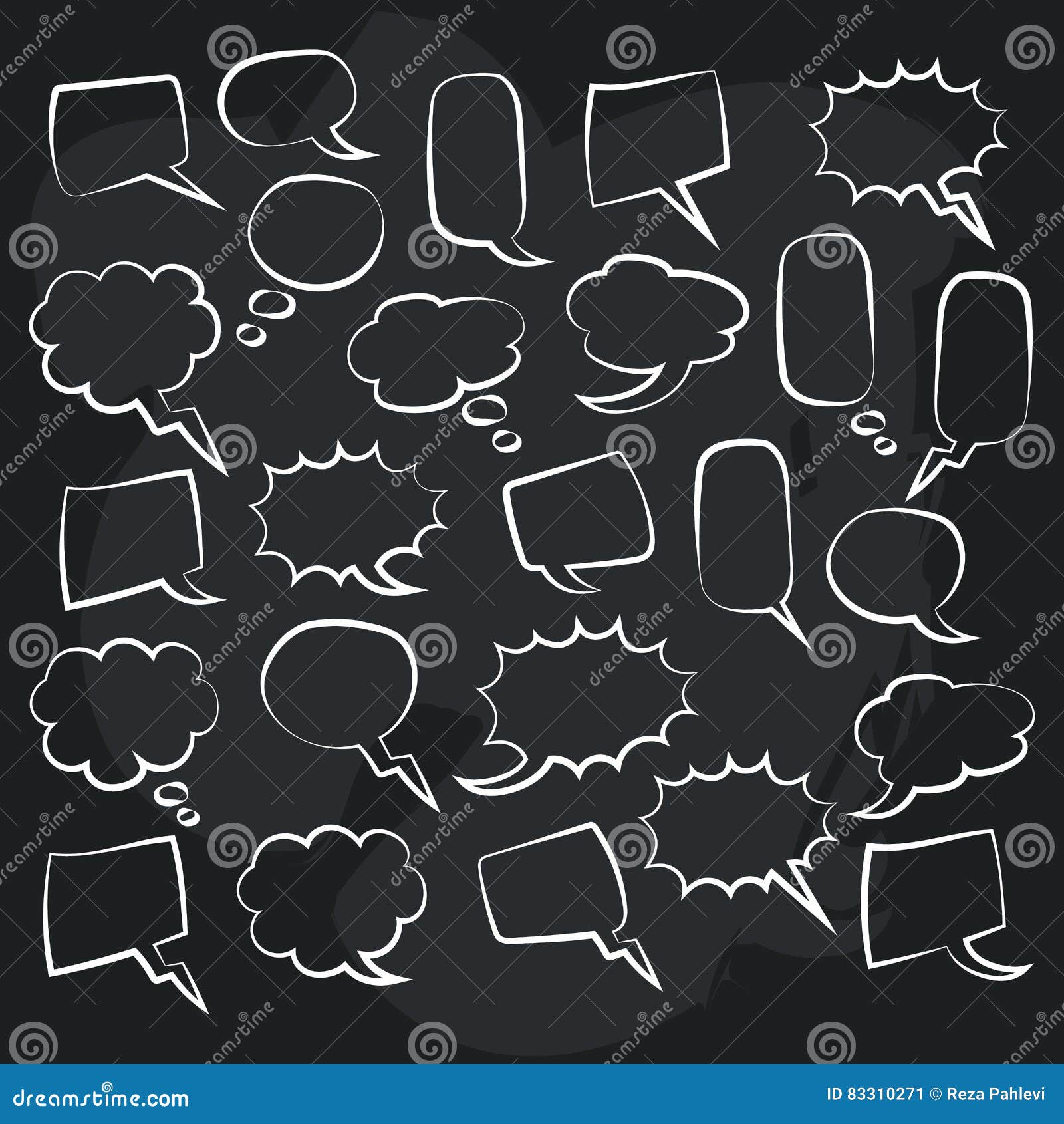 Cute Set of Blank Bubble Speech Design Illustration Stock Vector ...