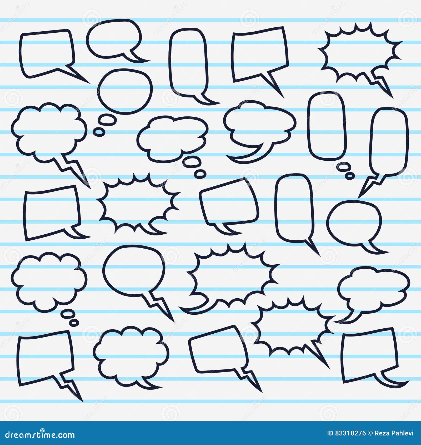 Cute Set of Blank Bubble Speech Design Illustration Stock Vector ...