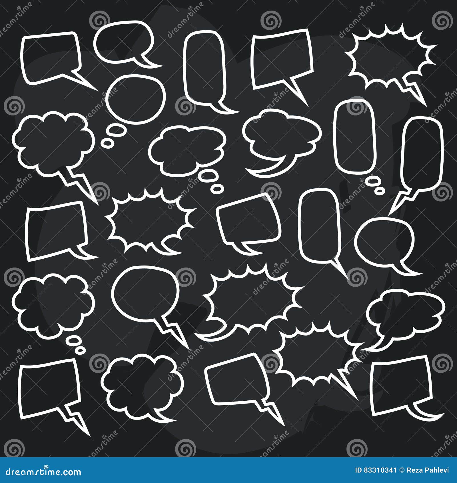 Cute Set of Blank Bubble Speech Design Illustration Stock Vector ...