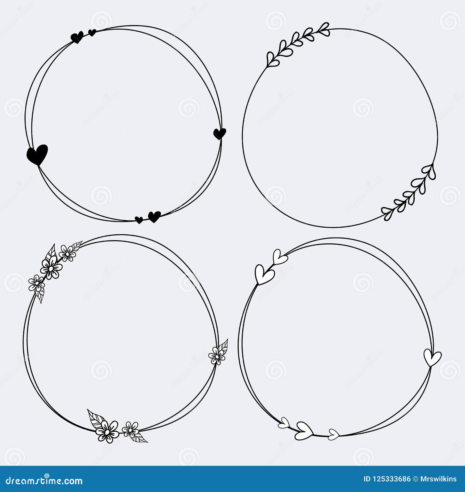 Cute Set of Hand Drawn Frames Vector Stock Vector - Illustration of ...
