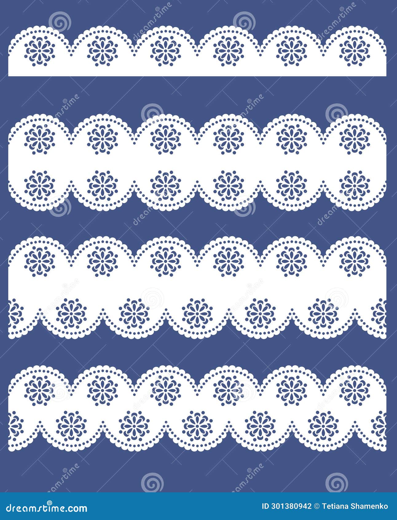 Cute Set of Seamless Lace Borders Stock Illustration - Illustration of ...