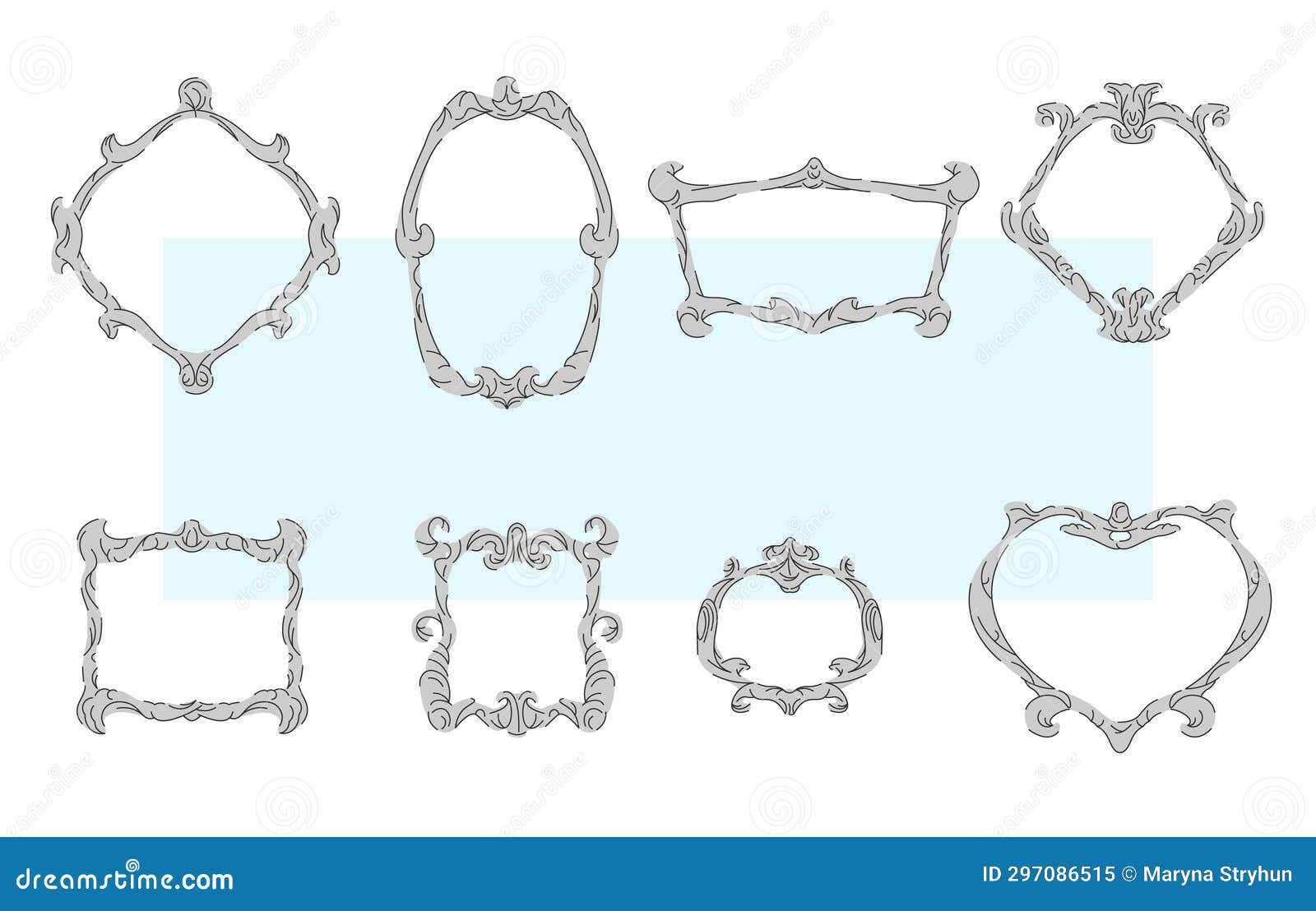 Cute Set of Victorian Style Painting Shapes Stock Vector - Illustration ...